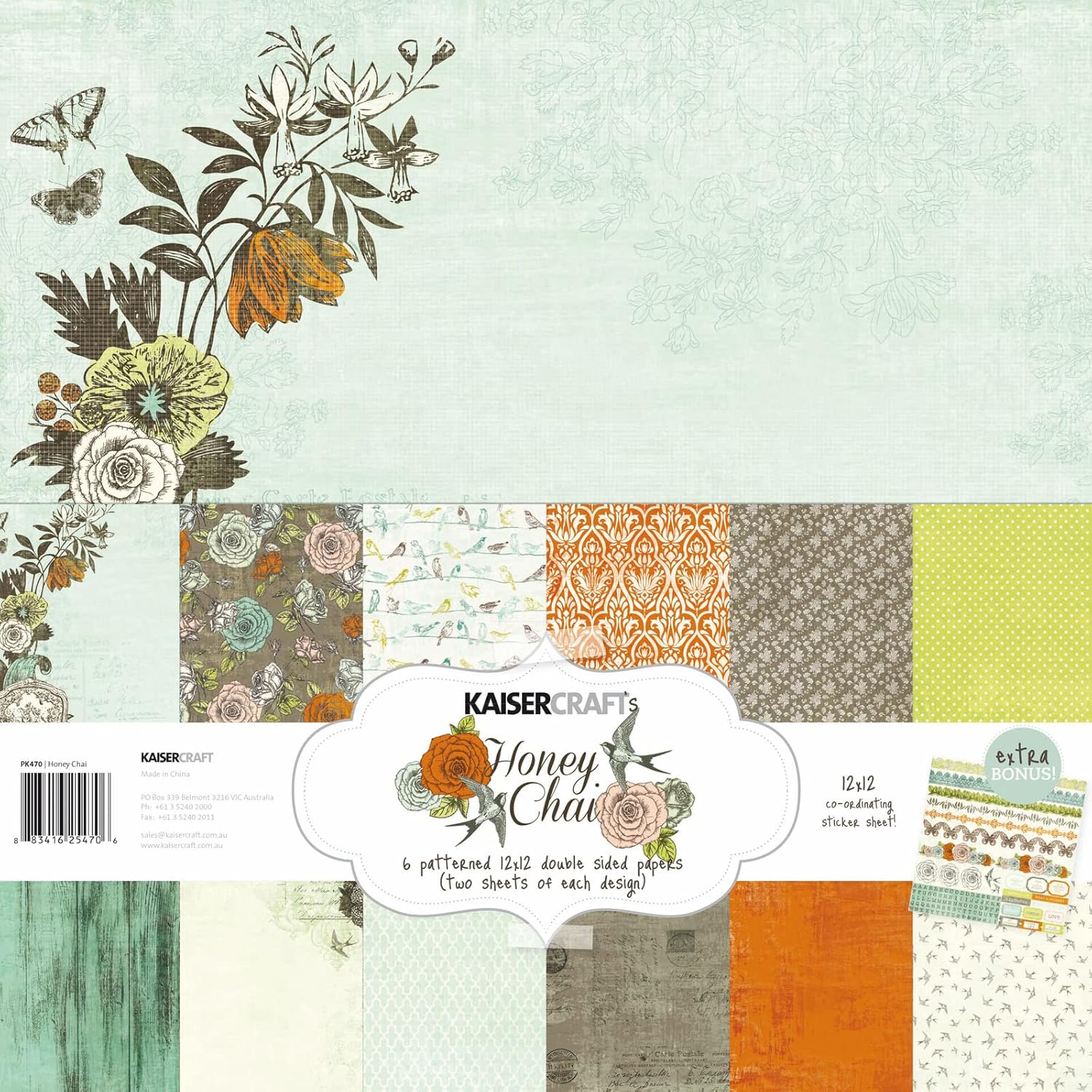 Amazon.com: Kaisercraft PK470 Paper Pack Bonus Sticker Sheet, 12 by 12 ...