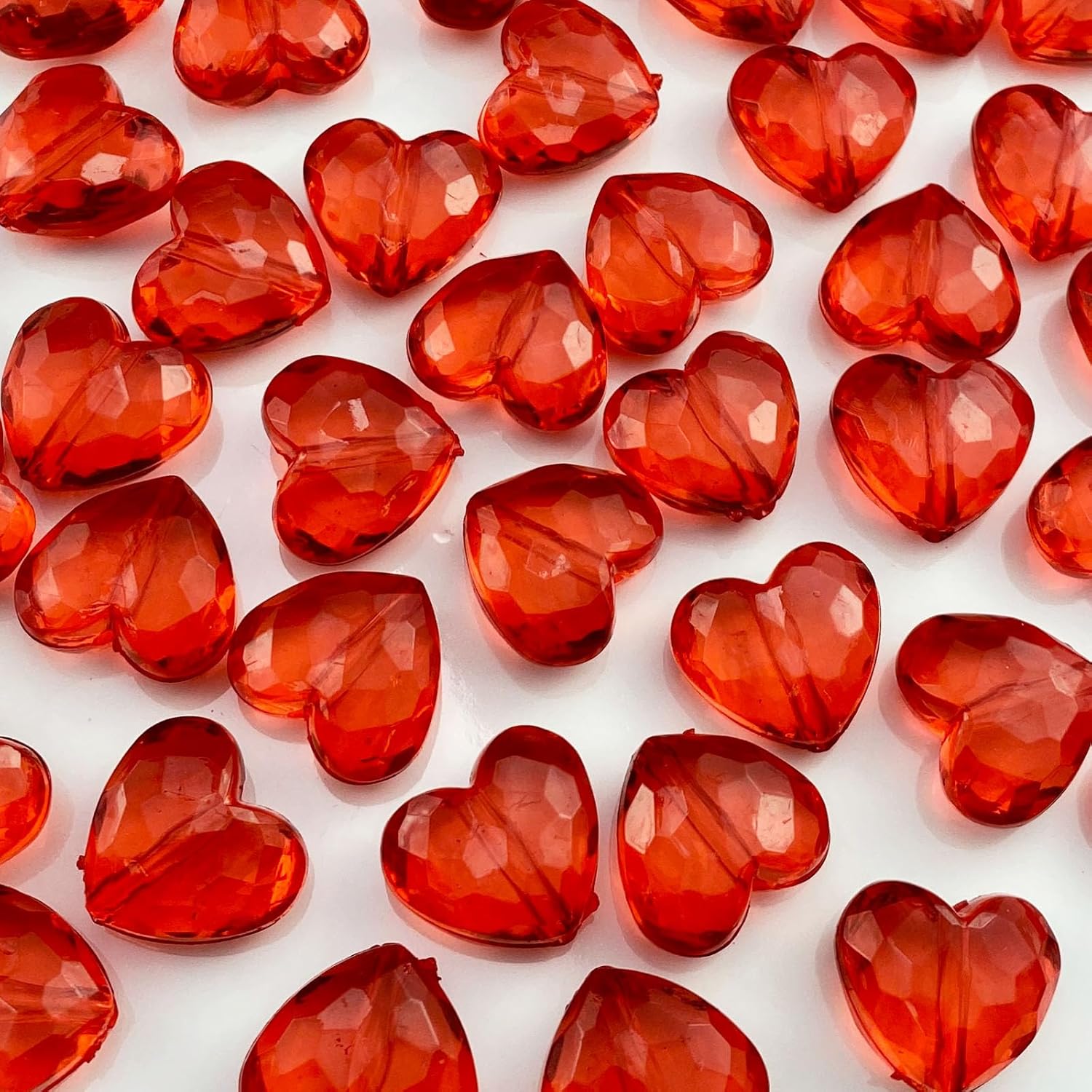 Amazon.com: Tingoons 50 Pcs 18x16mm Acrylic Heart Shape Craft Beads ...