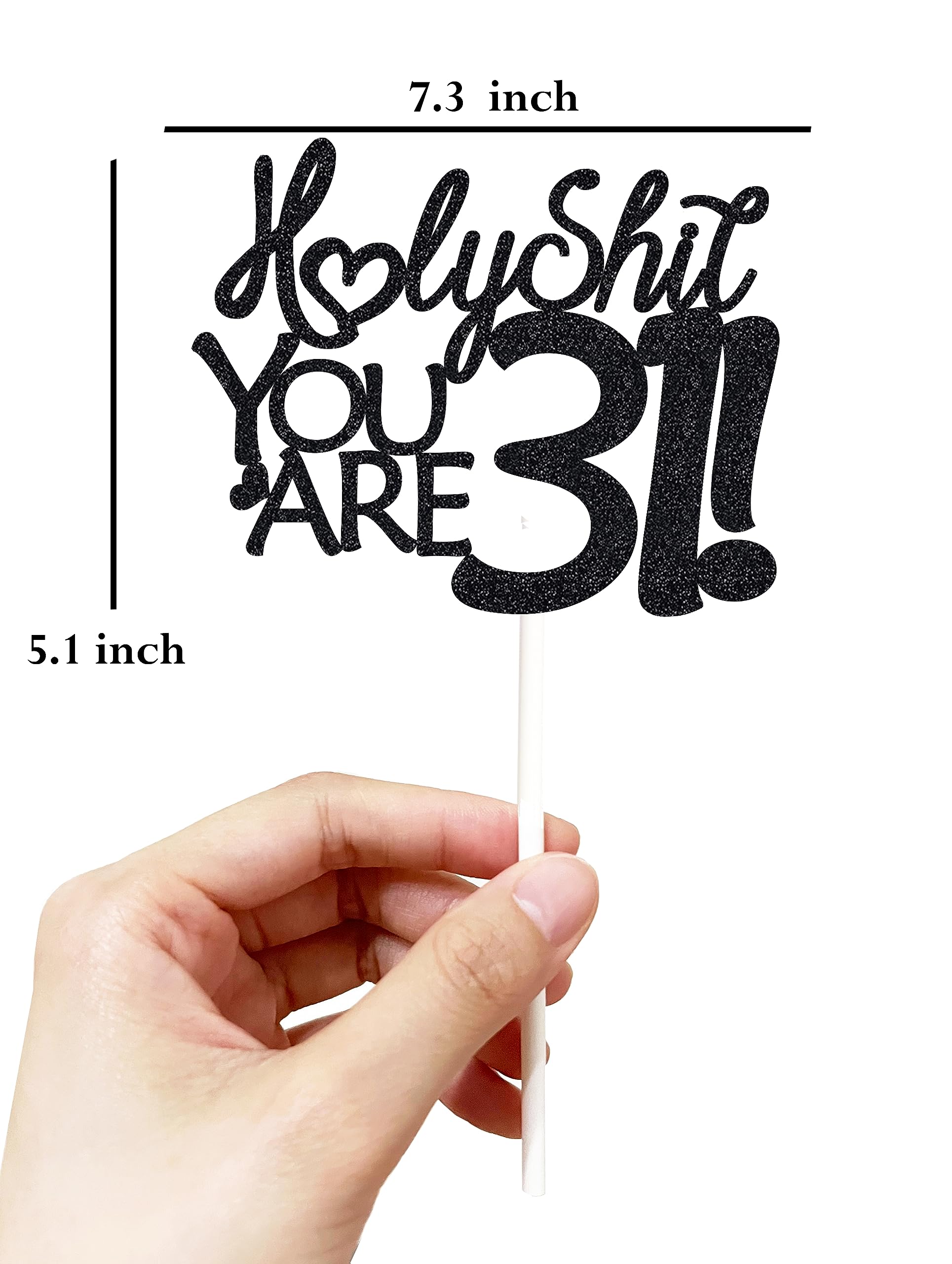 Snapklik.com : 31 Birthday Cake Toppers - Black Glitter