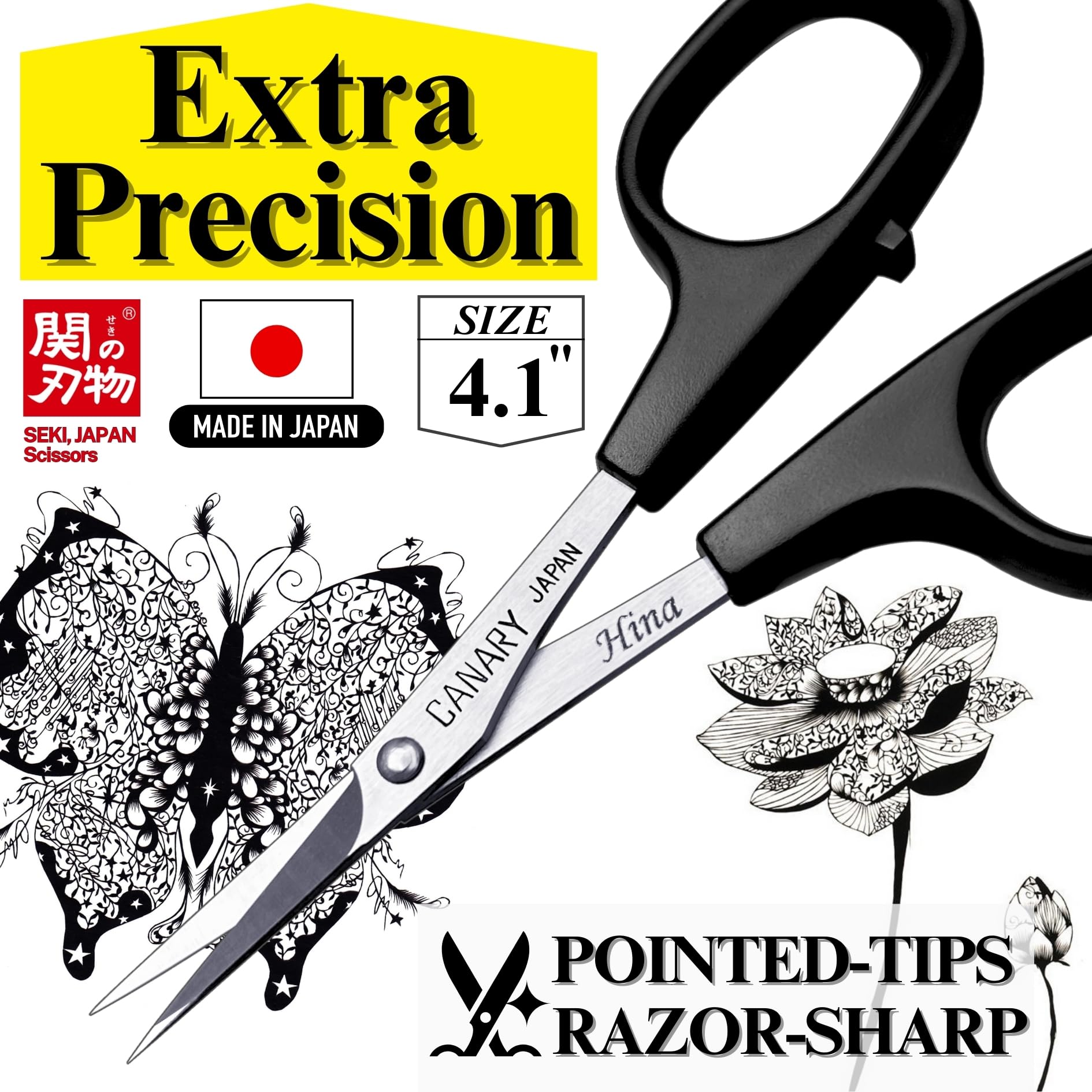 Snapklik.com : CANARY Professional Paper Scissors 4" Extra Pointed Tips