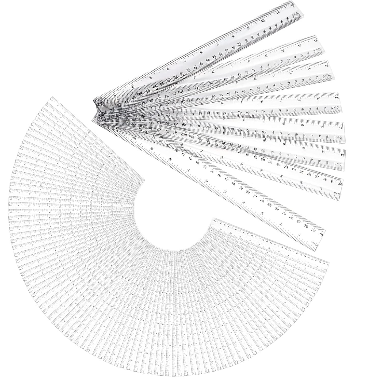 SEUNMUK 48 Pieces Clear Plastic Ruler, 12 Inch / 30cm Standard and ...