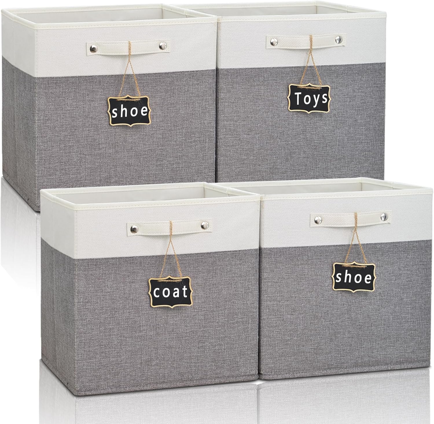 Amazon.com - 12x12 storage cube bins 4 Pack,Collapsible Fabric Storage ...