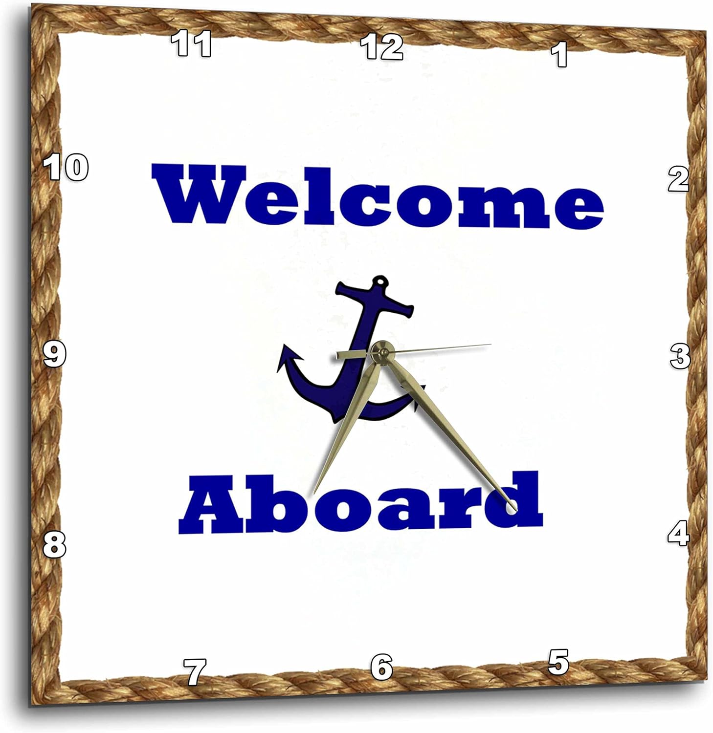 Amazon.com: 3D Rose Image of Welcome Aboard Sign with Anchor Wall Clock ...