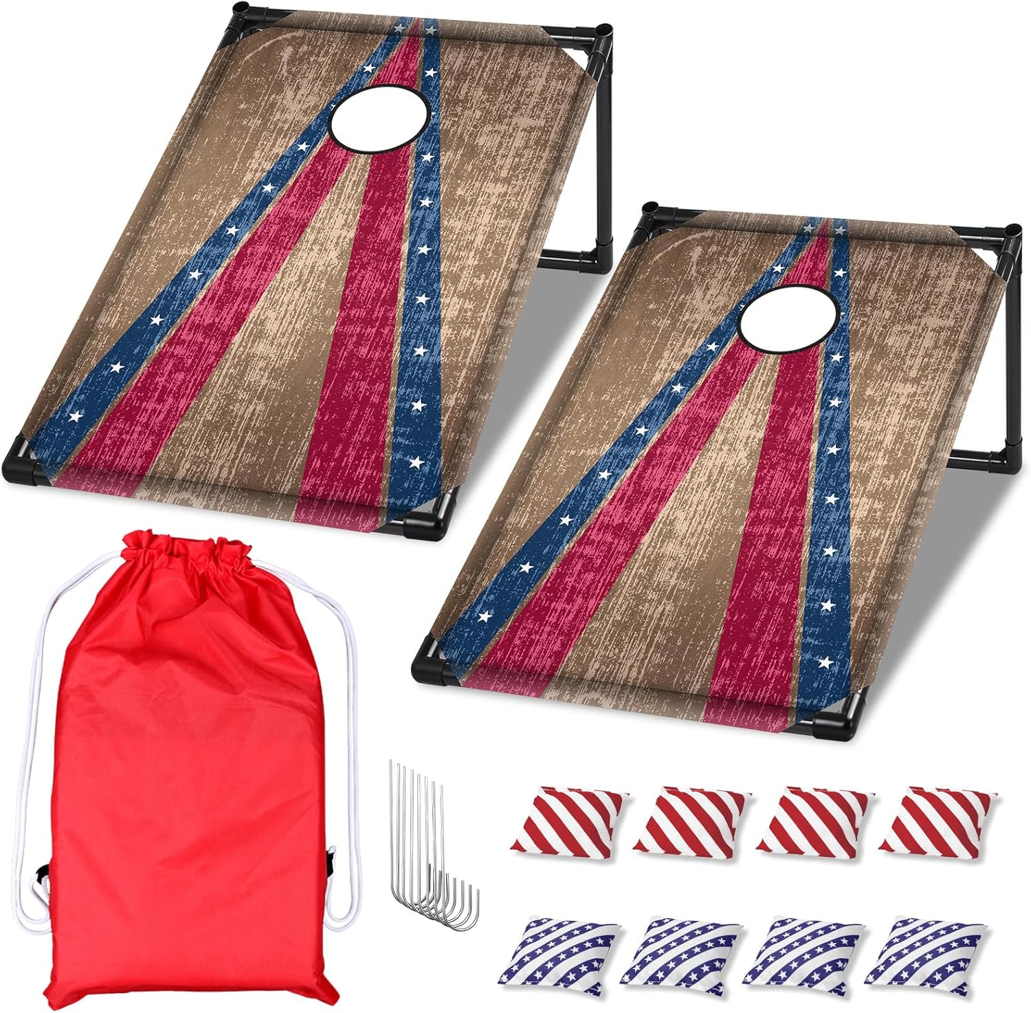 Amazon.com : NZQXJXZ Portable Cornhole Board Set Cornhole Set with 8 ...