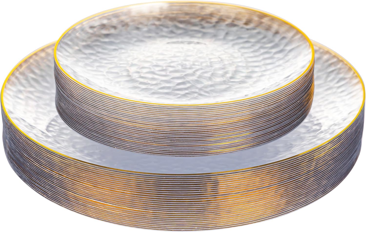 Amazon.com: NZVCN 60 PCS Hammered Gold Rim Plates Set, Premiun Heavy ...