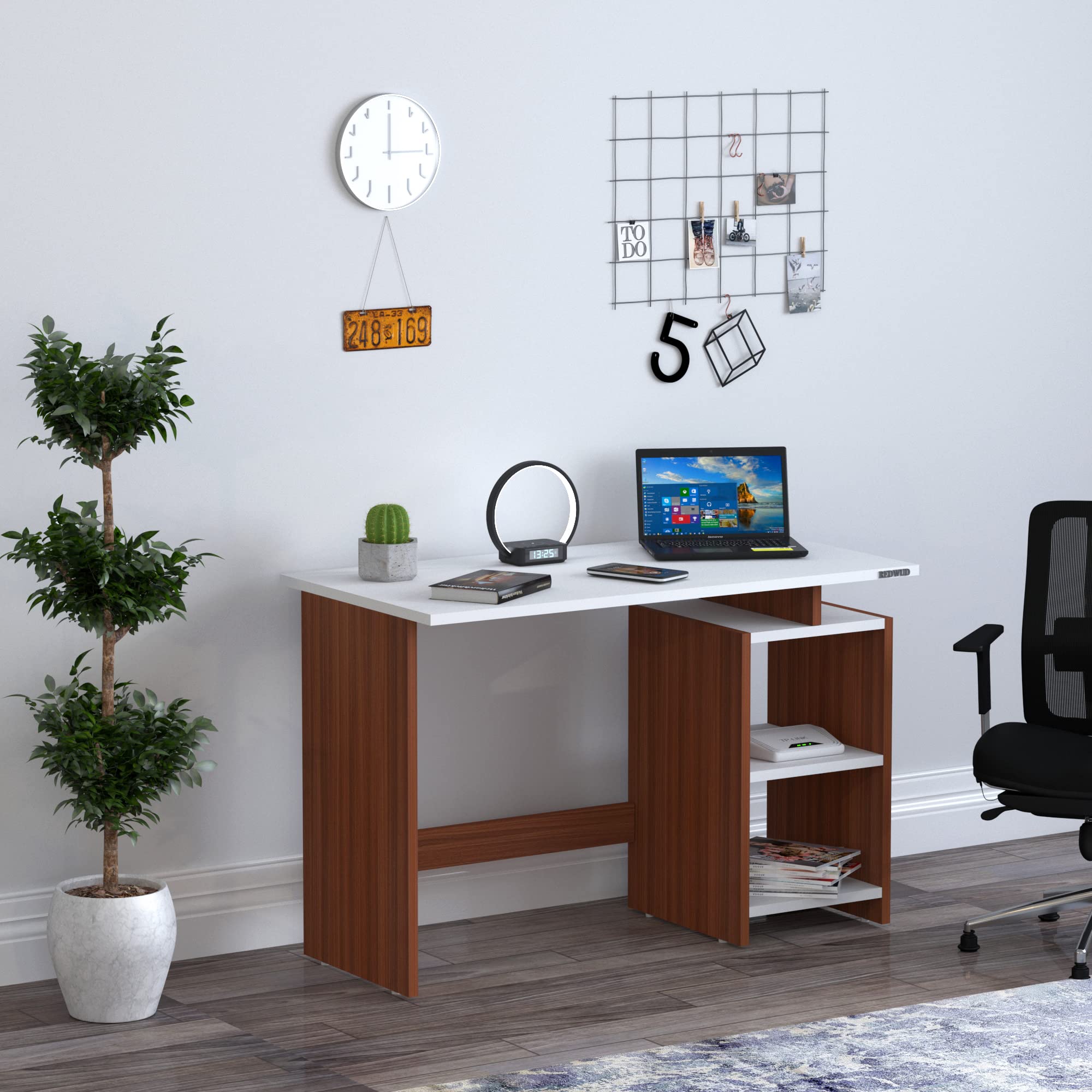 Redwud Calister Engineered Wood Study Table Study Desk Computer Desk ...