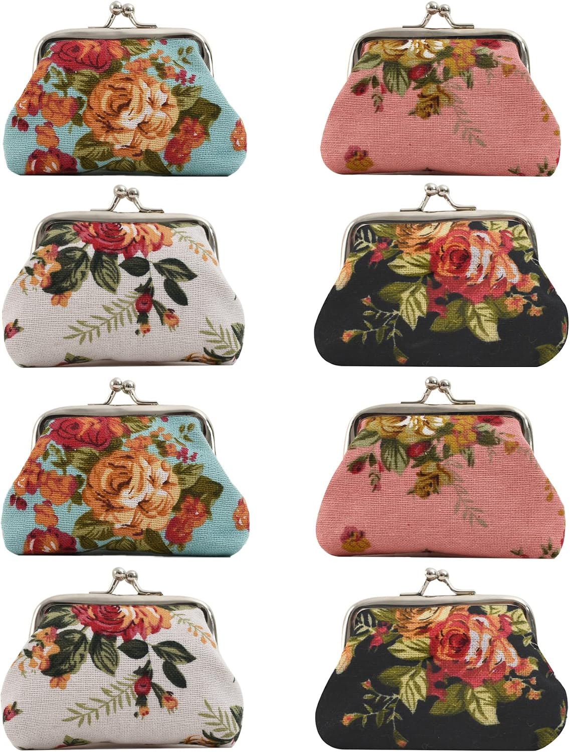 Amazon.com: VIOCIWUO Floral Buckle Coin Purses 8Pcs Cute Rose Small ...