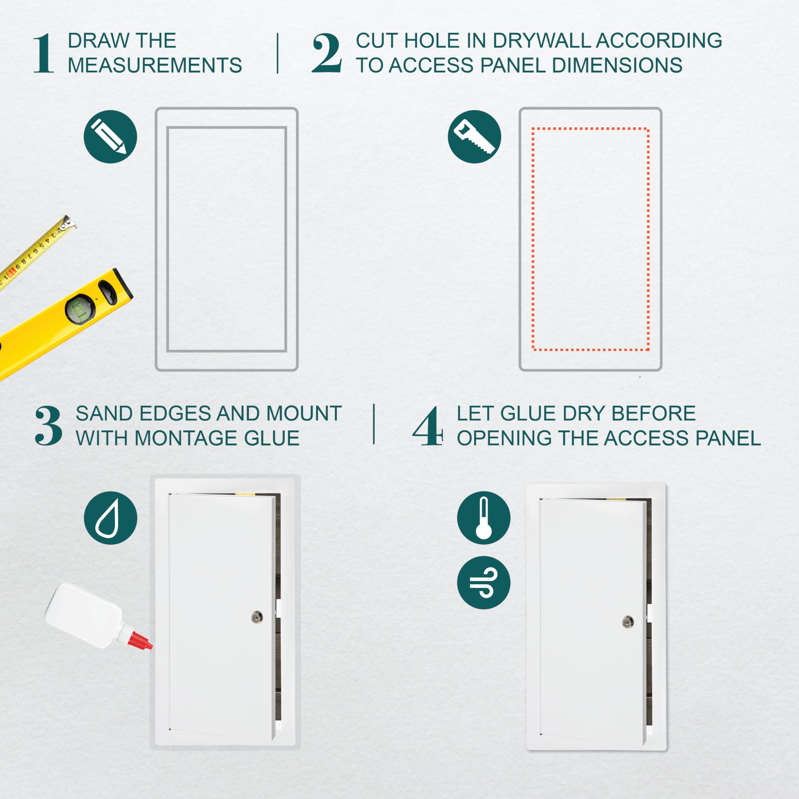 Snapklik.com : Ecopro Vent 8" X 16" Lockable White Metal Access Door ...