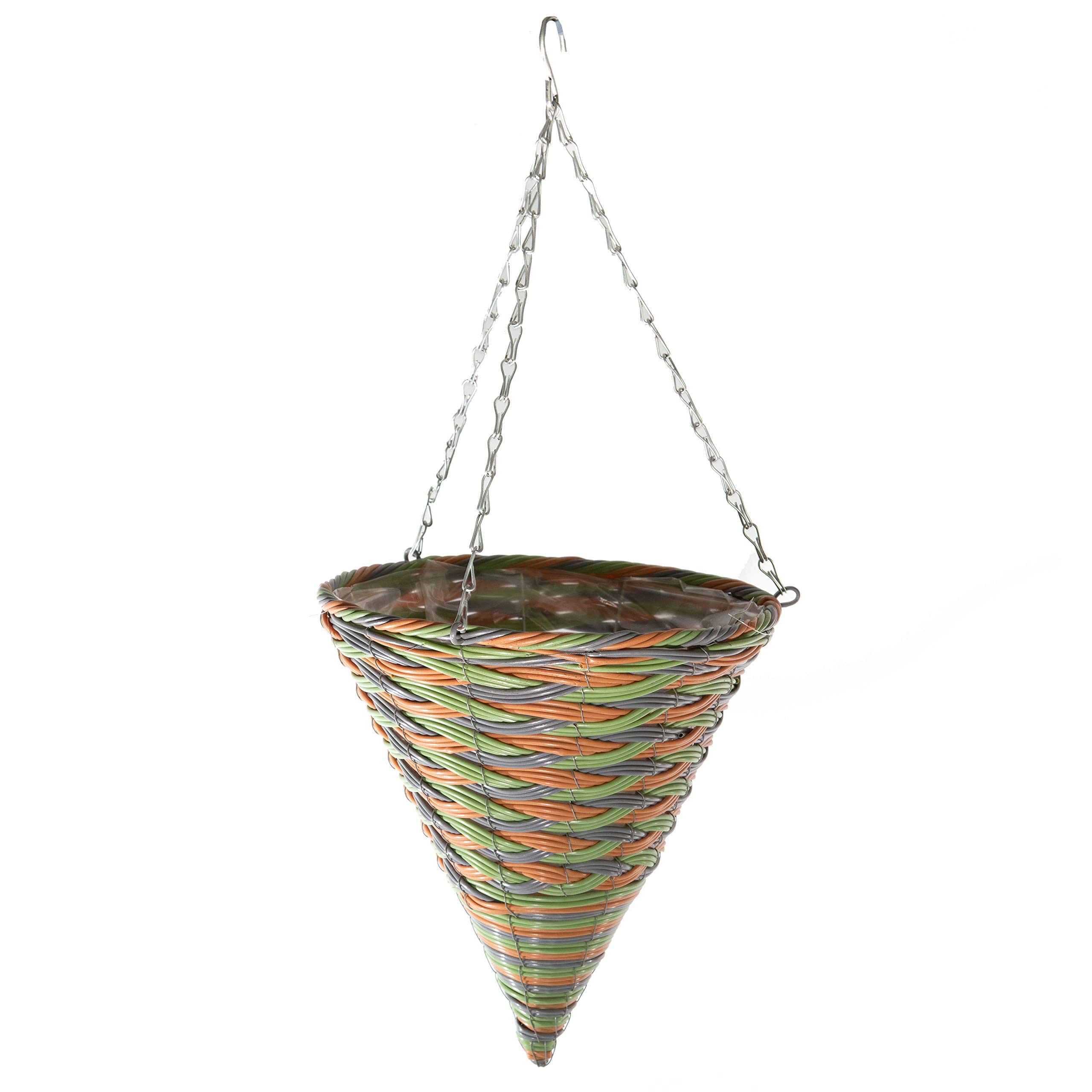 Amazon.com: Gardener Select 12" Plastic Cone Hanging Basket, Grey ...