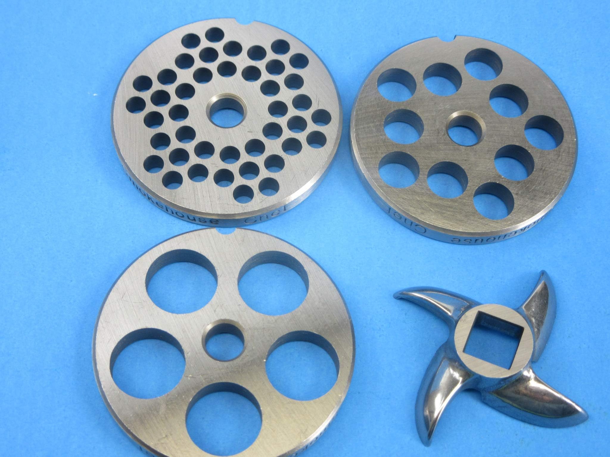 Amazon.com: 4 pc SET size #12 meat grinder plates and knive for LEM ...