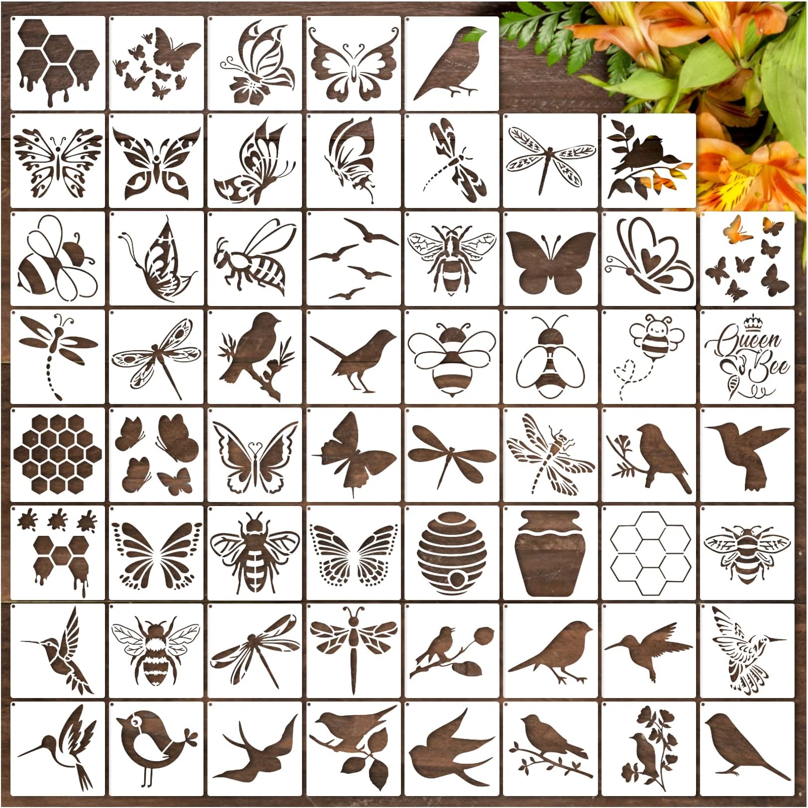 Amazon.com : Bee Stencil - Bumble Bee Print, Fench Bee, Bumble Bee ...