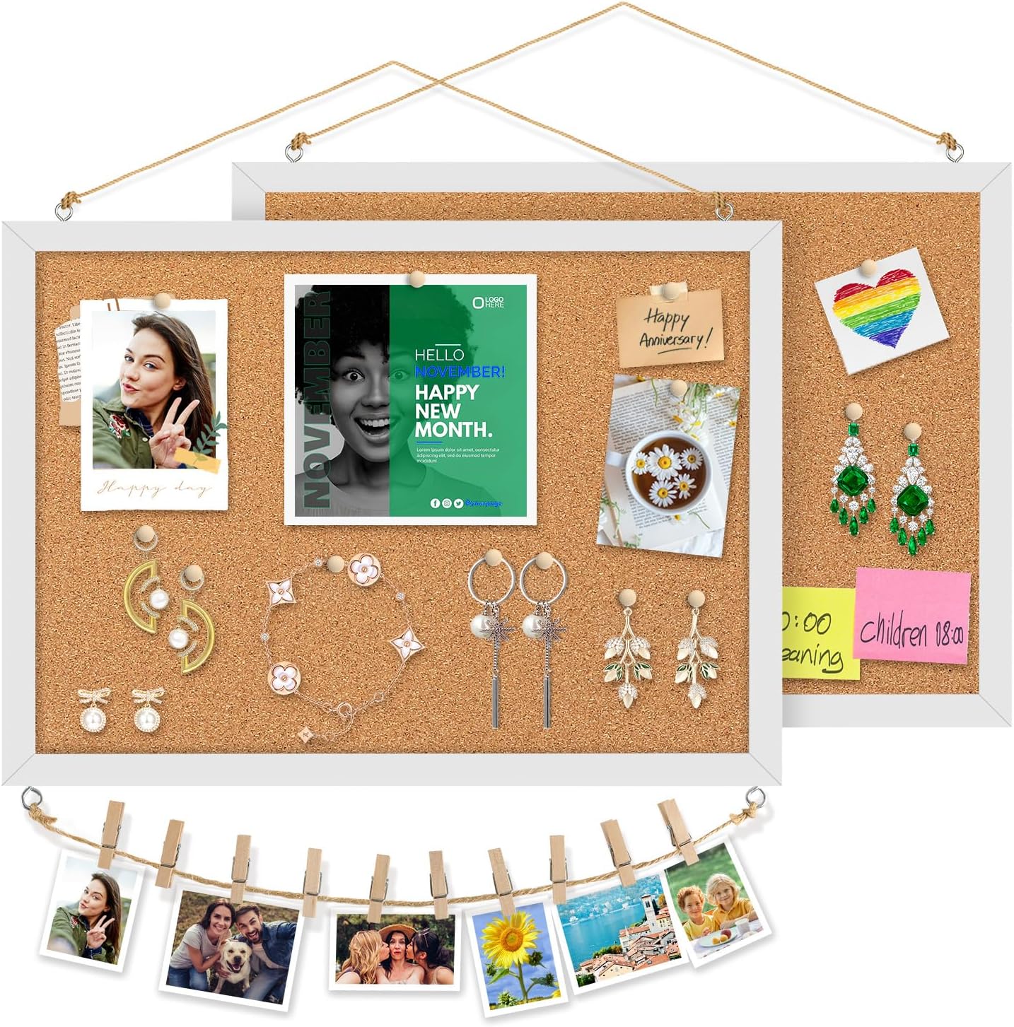 Amazon.com : MaxGear Small Cork Boards for Walls, 2 Pack 16" x 12 ...