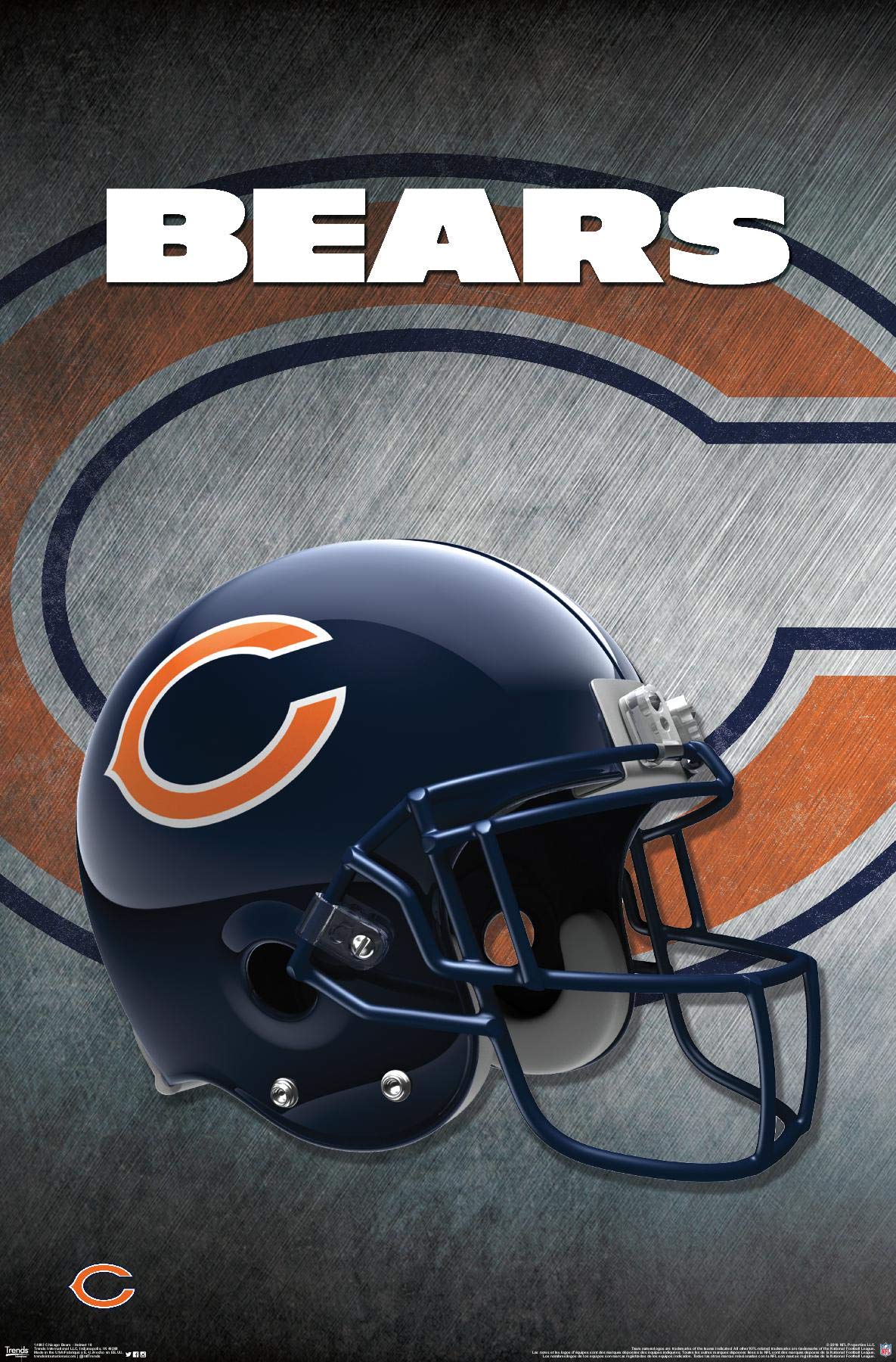 Amazon.com: Trends International NFL Chicago Bears - Helmet 16 Wall ...