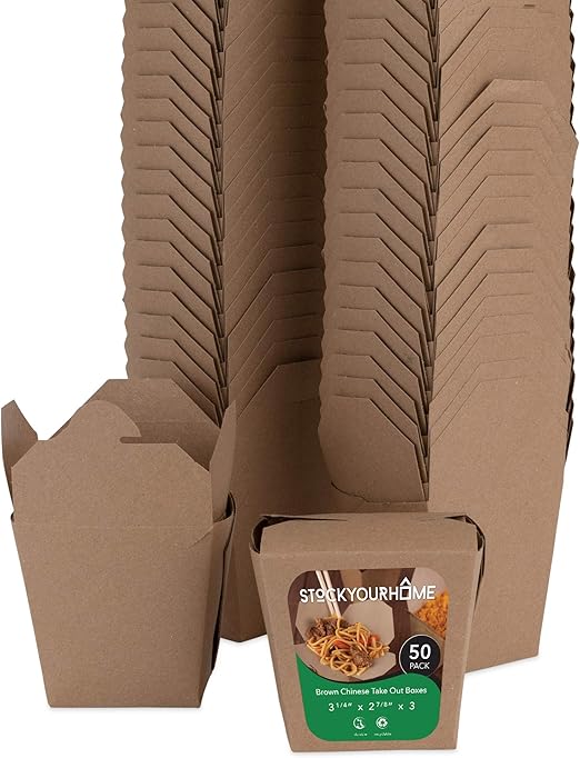 Amazon.com: Take Out Food Containers 16 Oz Microwaveable Kraft Brown ...