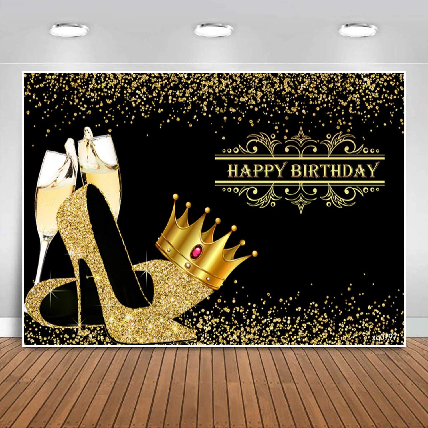Amazon.com : DORCEV Happy Birthday Backdrop - Lady Queen Theme Birthday ...