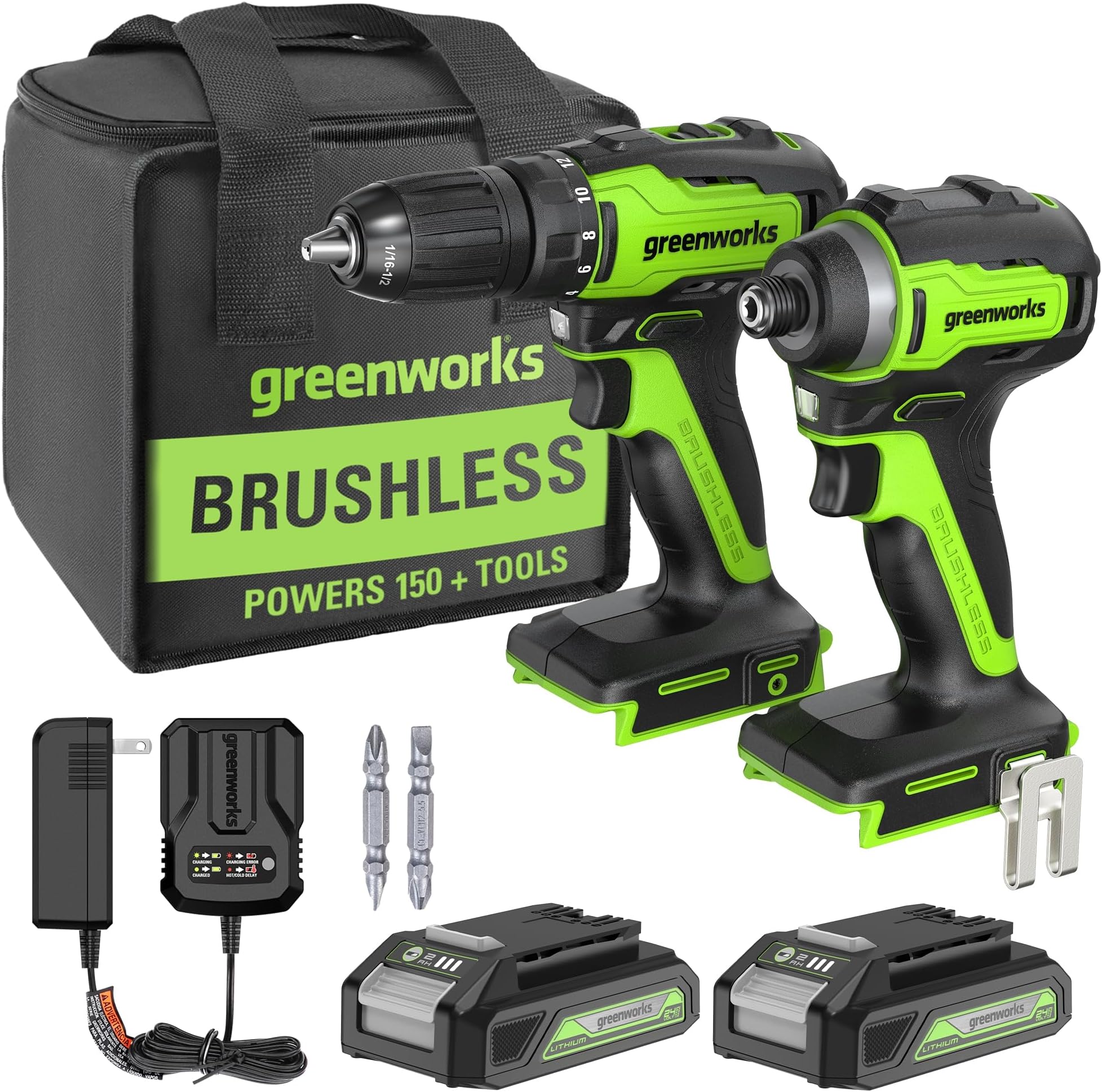HART 20-Volt Cordless Brushless Drill and Impact Combo Kit with 10 ...