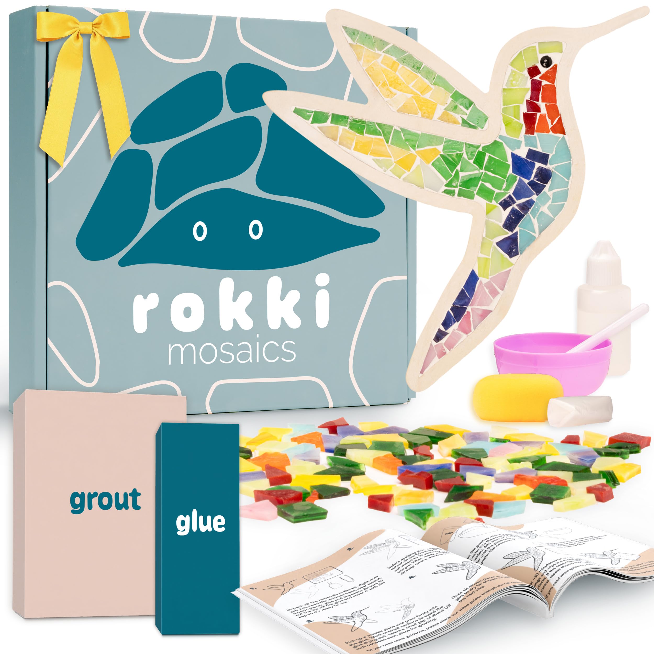 Amazon.com: Rokki Mosaic Kits for Adults - Hummingbird Mosaic Kit ...