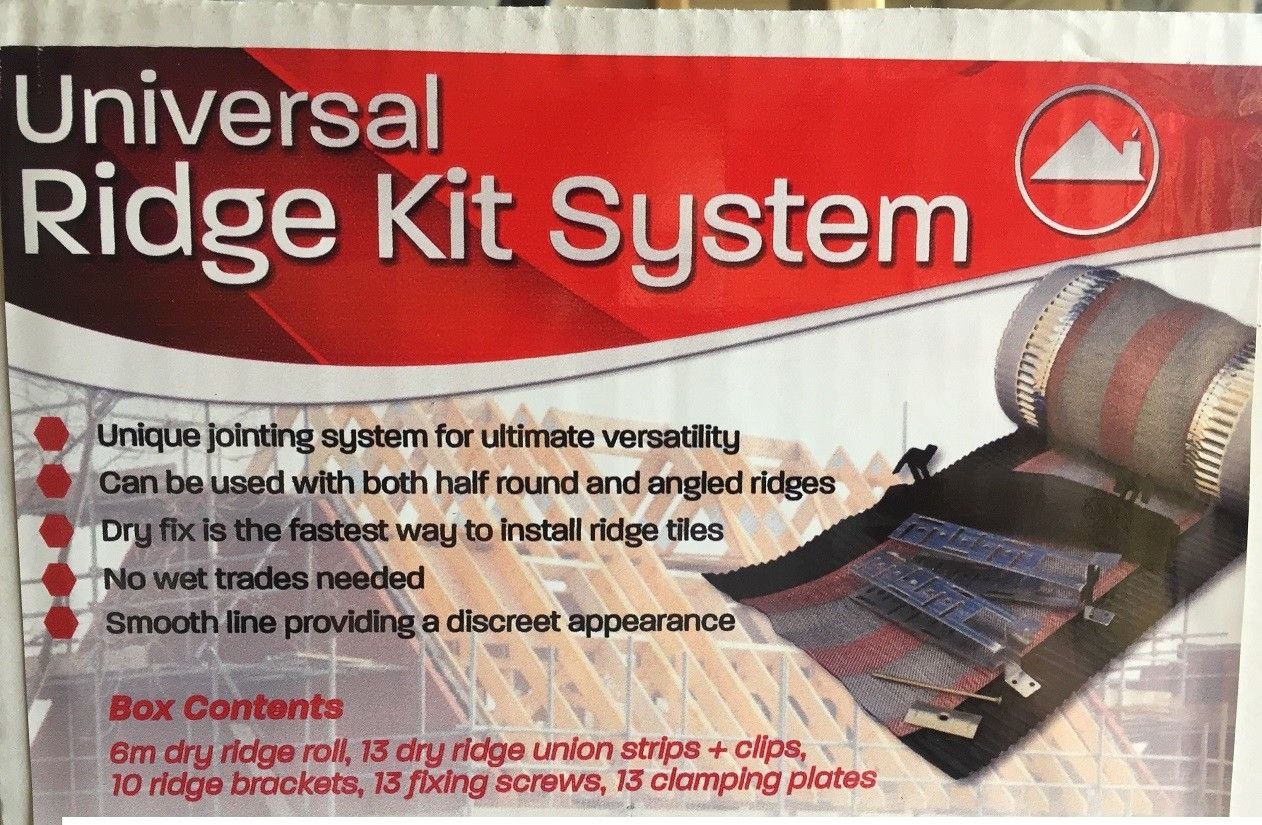 Buy 6m Universal Dry Ridge Fix System Roof Kit Mortar Free Concrete ...