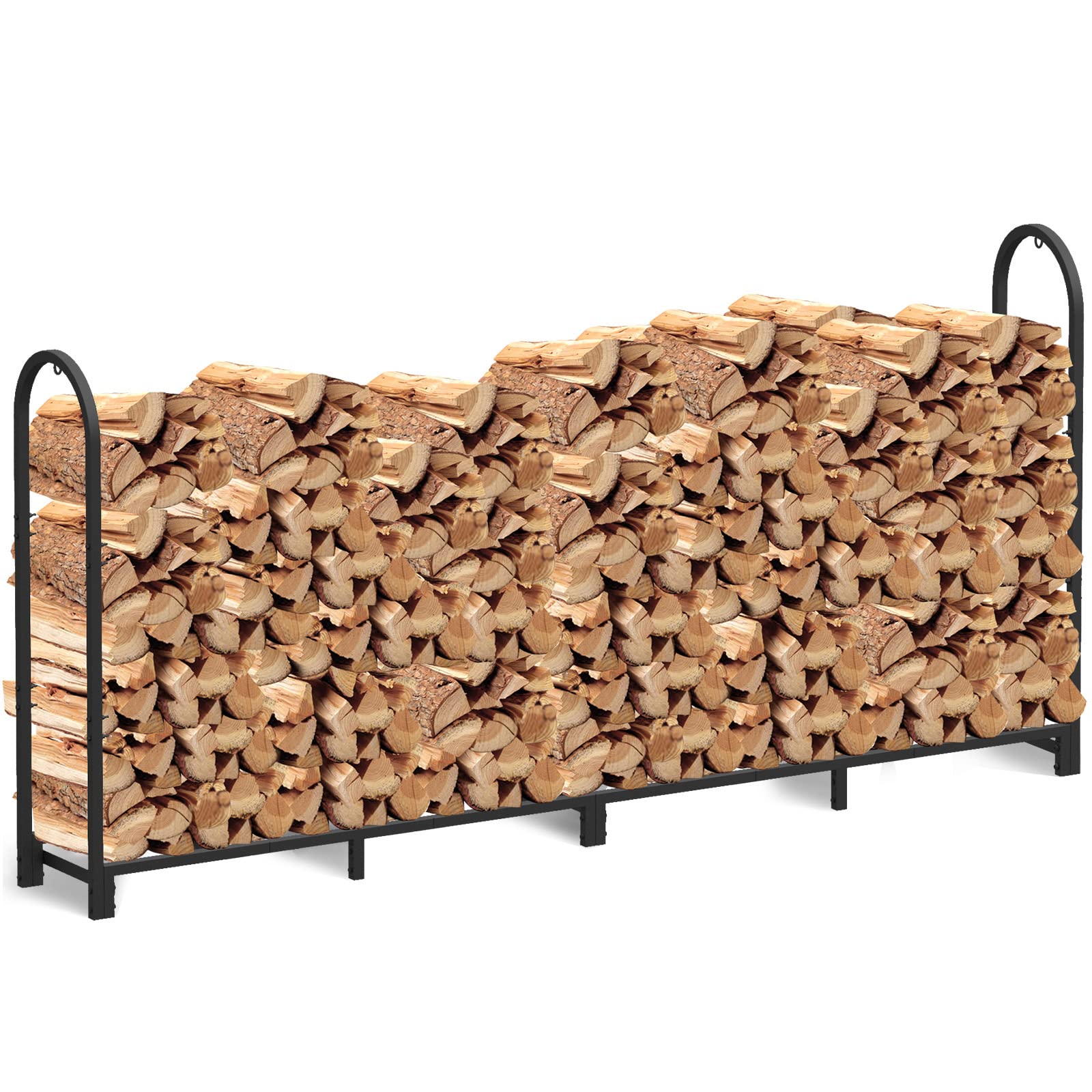 Snapklik.com : 8Ft Upgraded Firewood Rack Holder, Wood Storage Outdoor ...