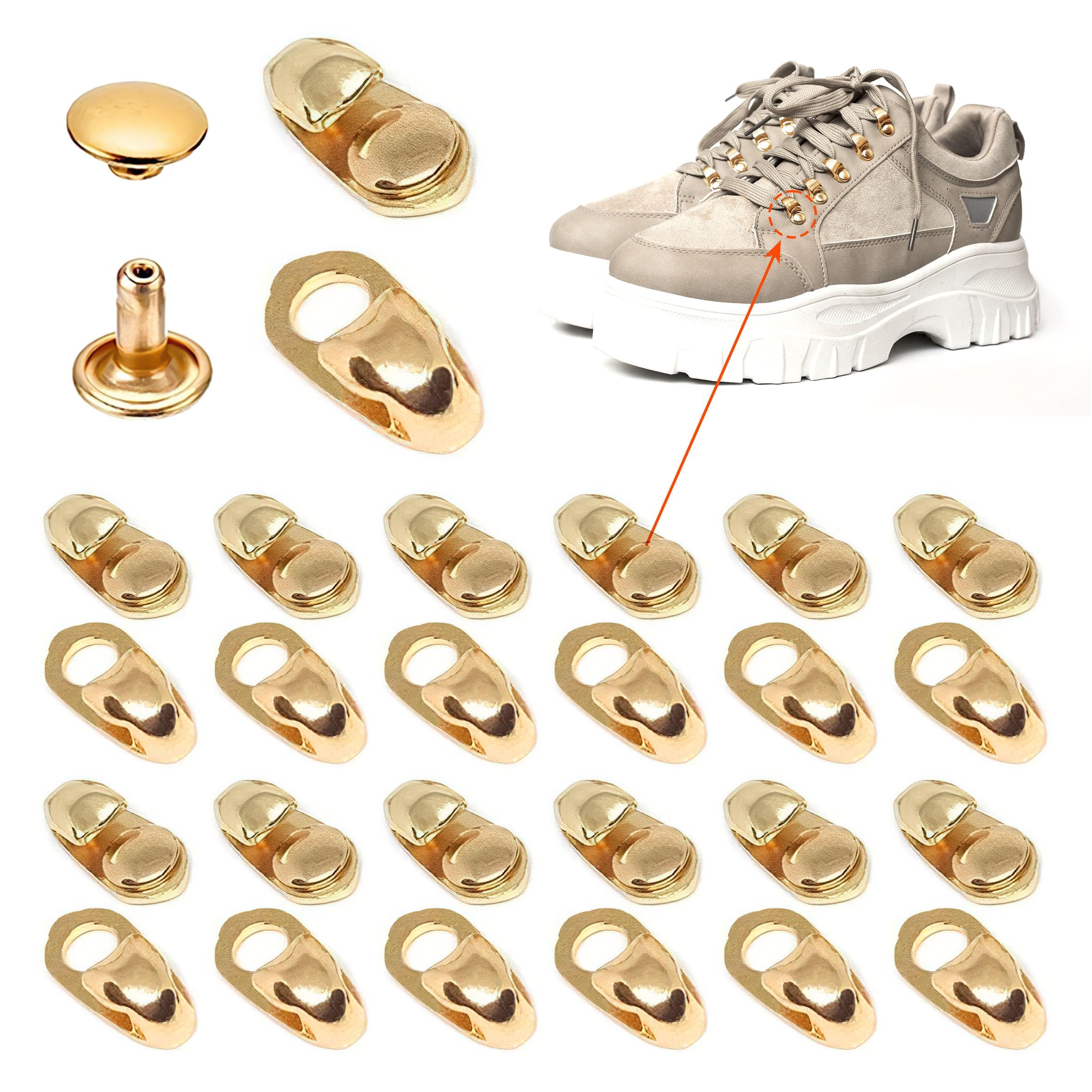 Snapklik.com : INKNOTE 40 Sets Boot Lace Hooks Shoelace Buckles Metal ...