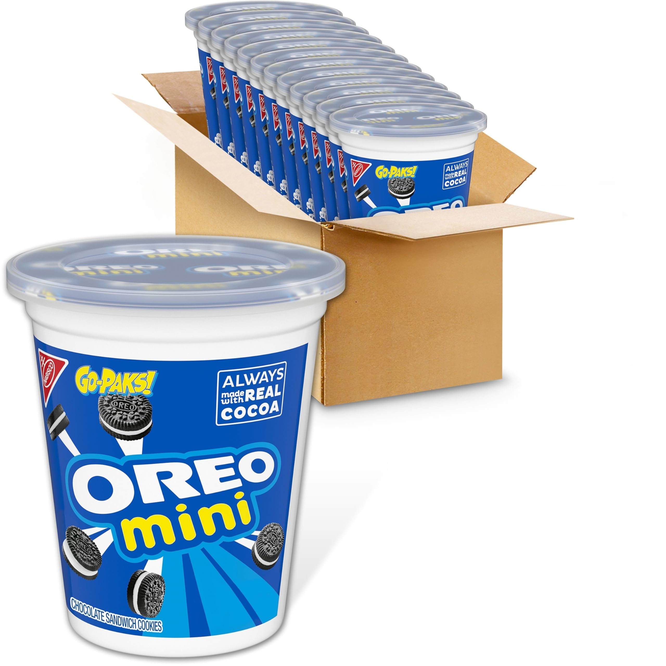 Amazon.com: OREO Mini Chocolate Sandwich Cookies, Go-Paks, 12 - 3.5 oz Cups