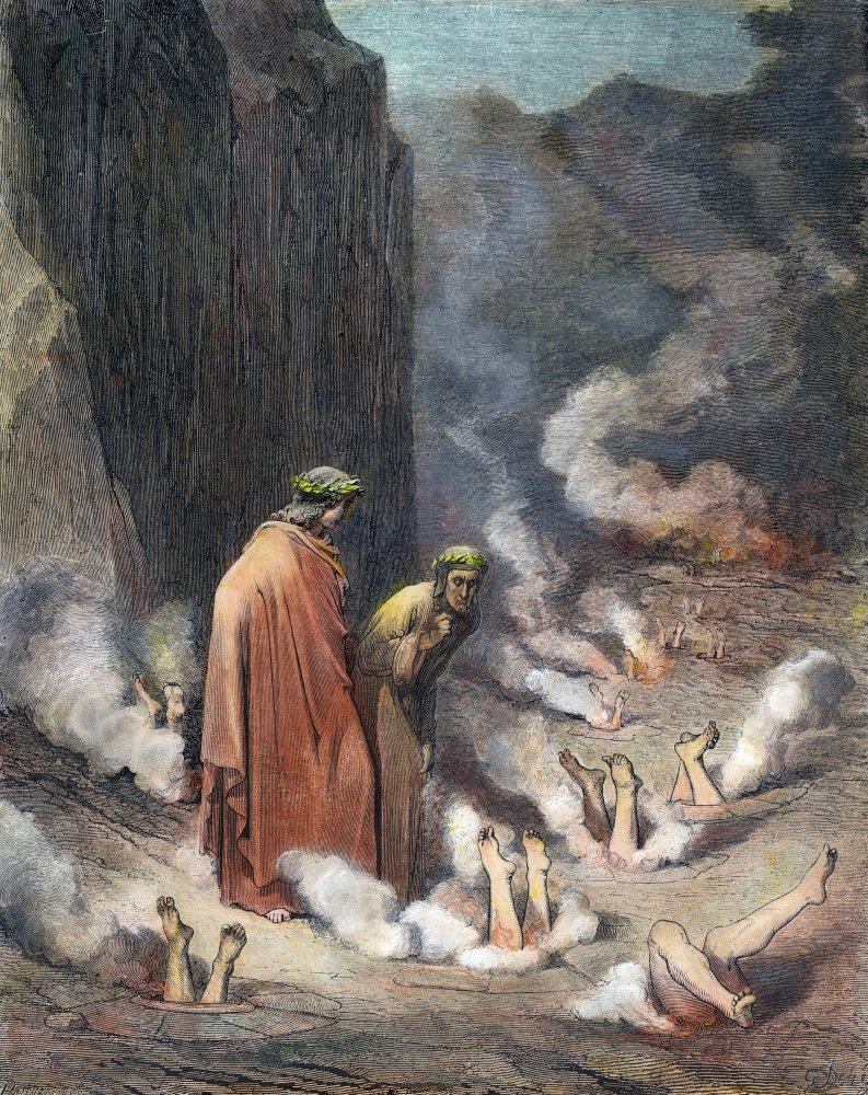 Snapklik.com : Dante Divine Comedy 1861 Nvirgil Conducts Dante To The Third Gulf Of Hell To ...