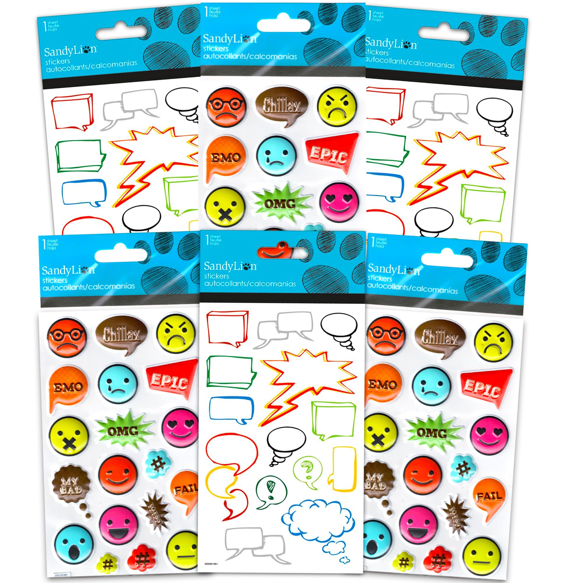 Amazon.com: Speech Bubble Stickers Party Favors Pack - 6 Thought Bubble ...