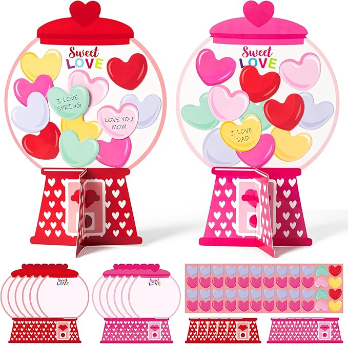 Amazon.com: WATINC Valentine’s Day Gumball Machine Craft Kits - 24Pcs ...