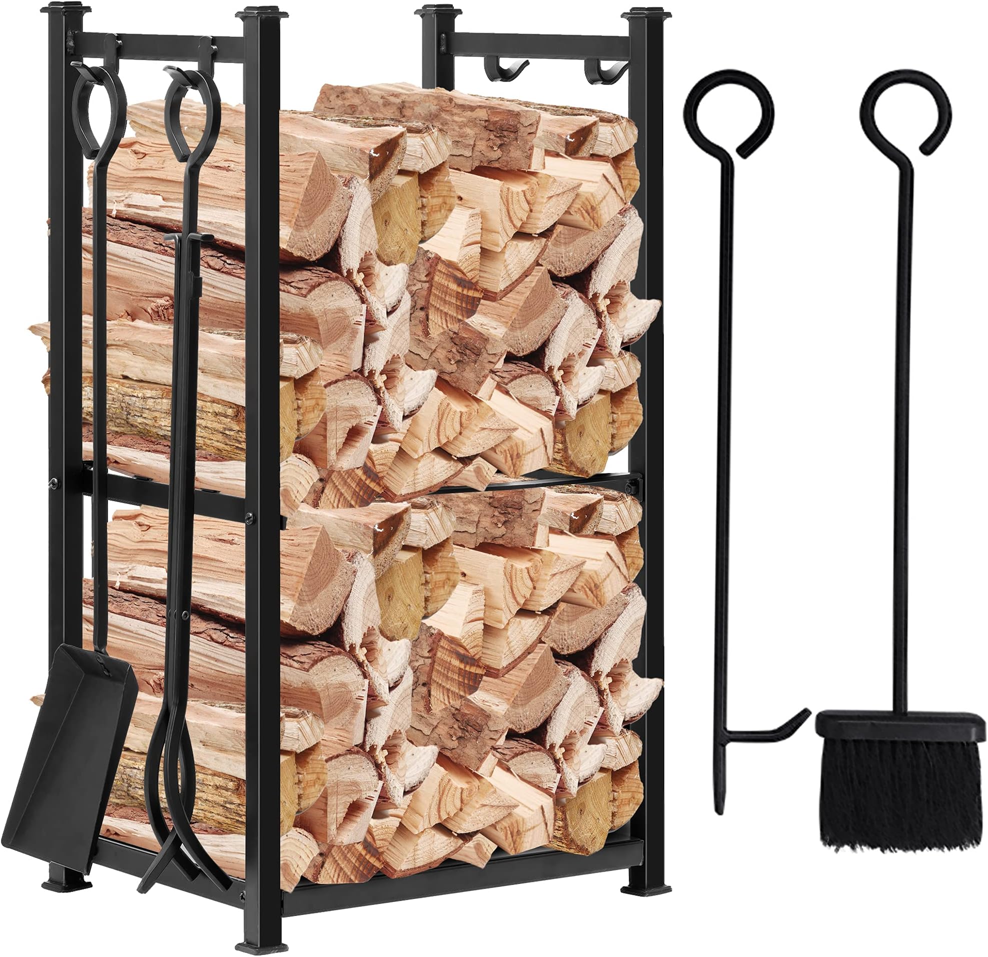 Amazon.com : AMAGABELI GARDEN & HOME Garden Home Firewood Rack Indoor ...