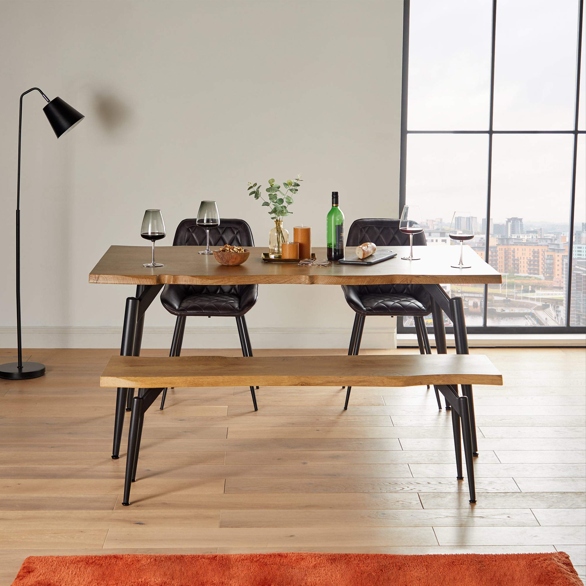 VonHaus Dining Table Bench, Wood Effect Dining Bench, Indoor Bench ...