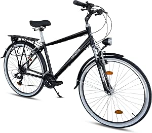Milord Trekkingfiets voor heren, stadsfiets, aluminium, 28 inch, zwart ...