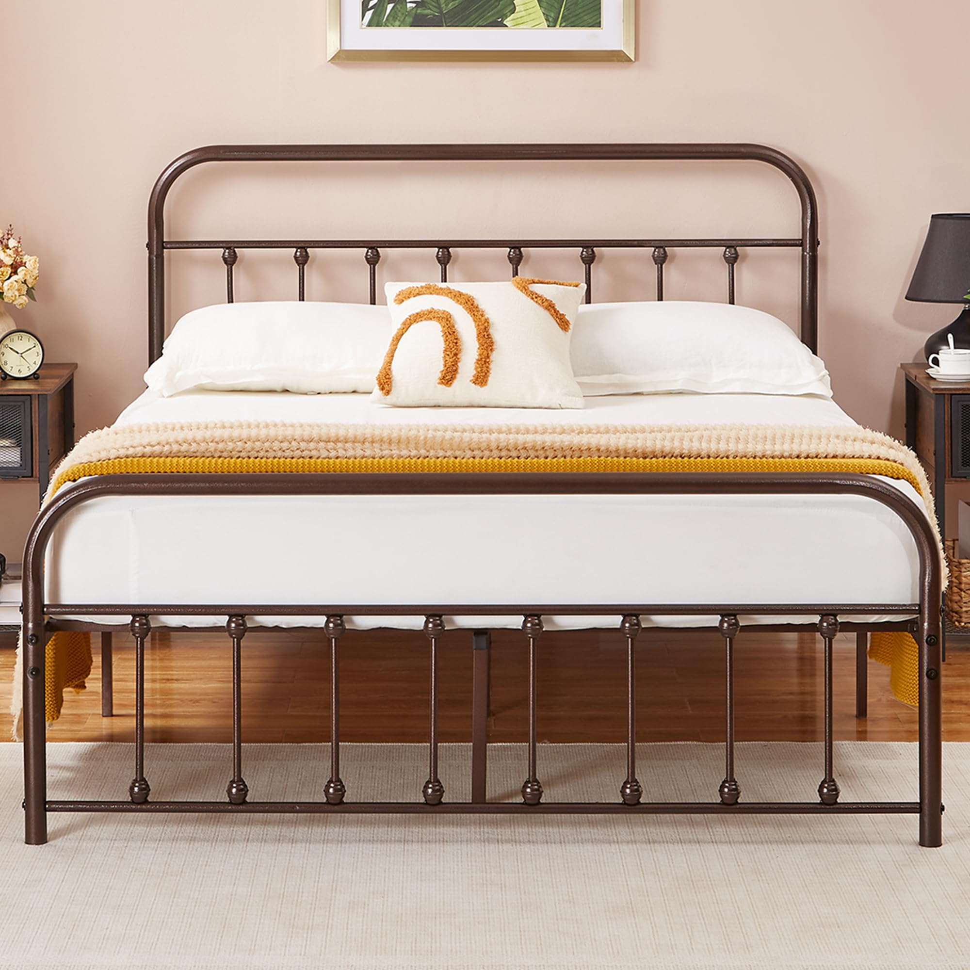 Snapklik.com : VECELO Full Size Victorian Style Metal Bed Frame