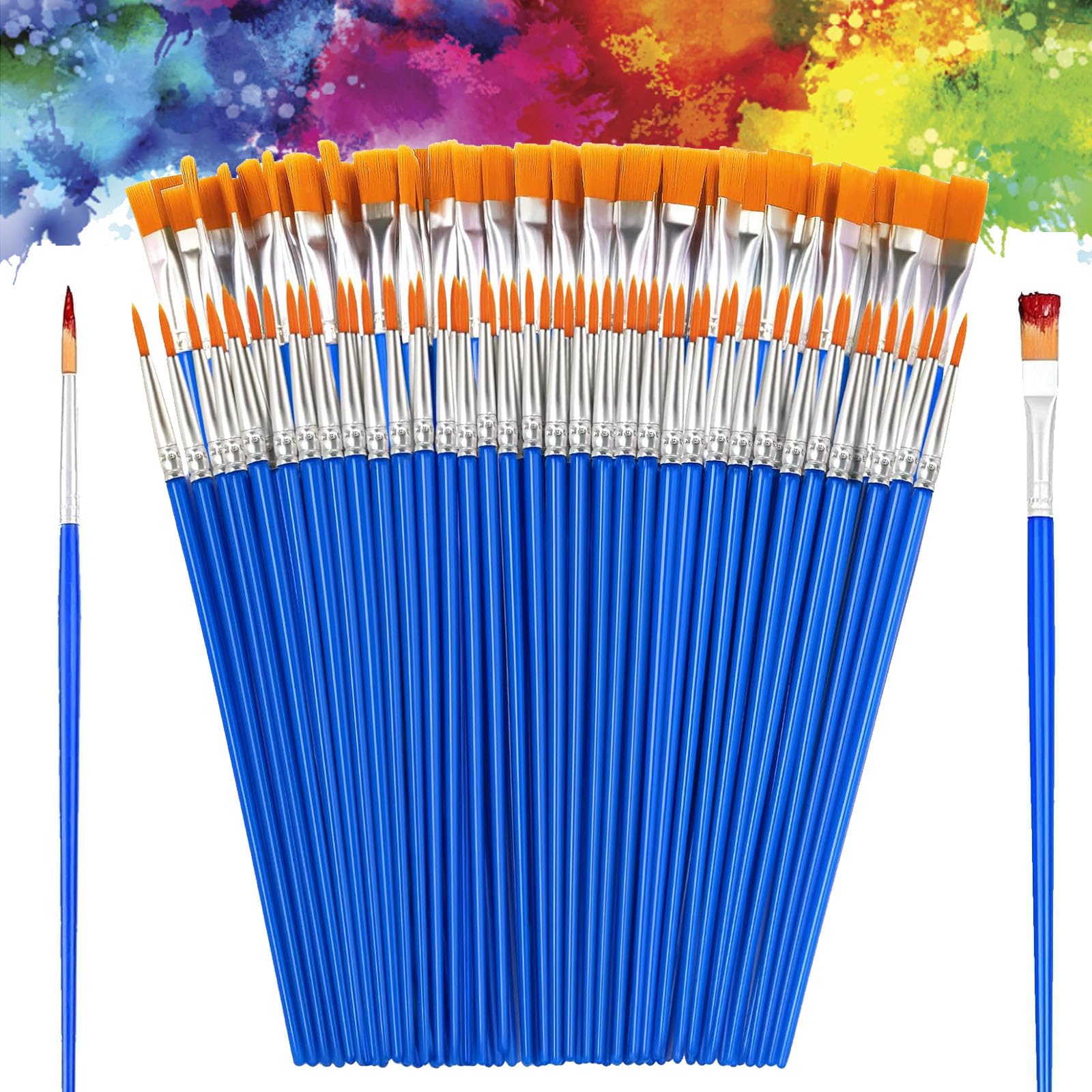 60 Pcs Small Paint Brush, Art Paint Brushes Paint Brush Set Kids for ...