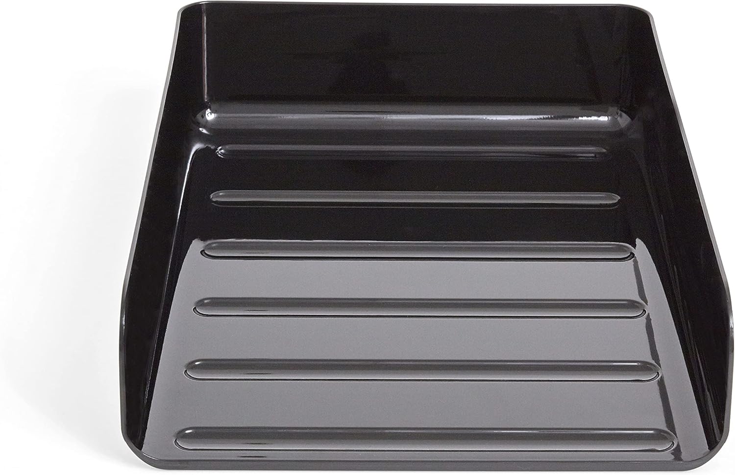 Amazon.com: TRU RED Front Load Stackable Plastic Letter Tray, Black, 4 ...