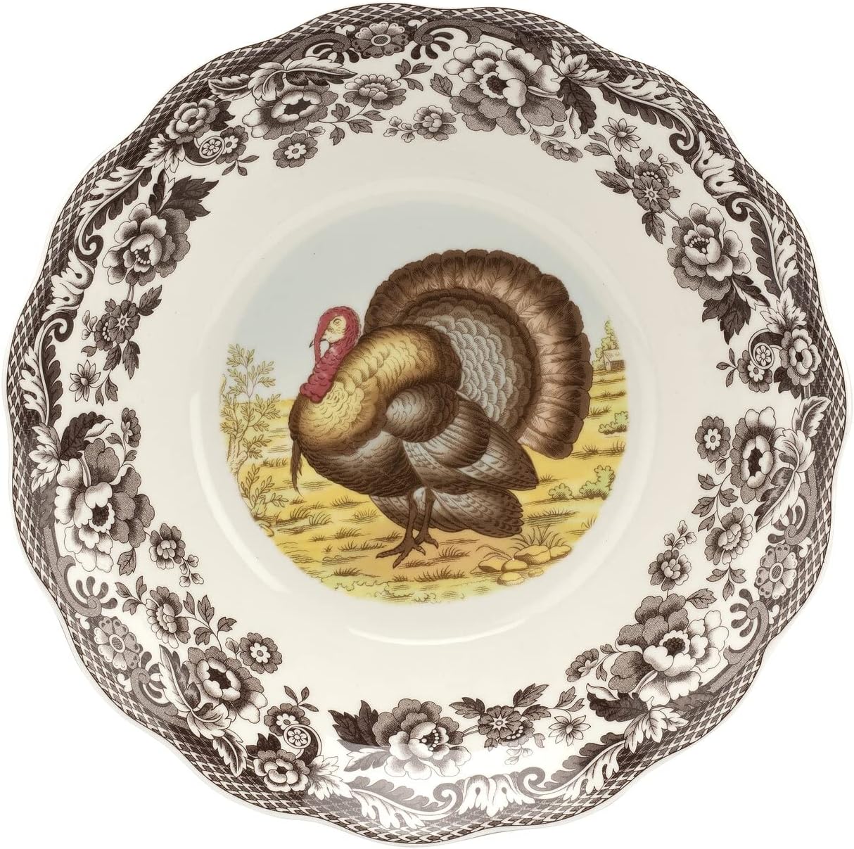 Amazon.com | Spode Woodland Daisy Serving Bowl with Turkey Motif | 10 ...