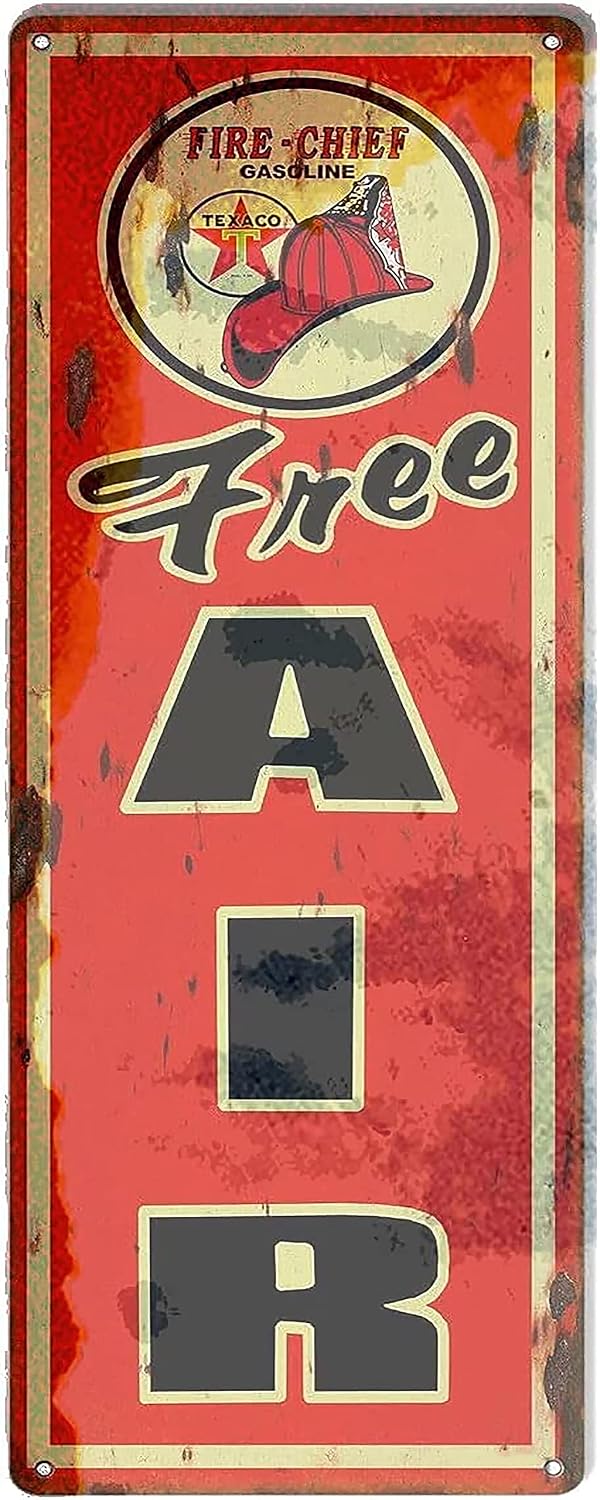 Tin Poster Metal Sign Free Air Texaco Gasoline Reproduction Garage Shop ...