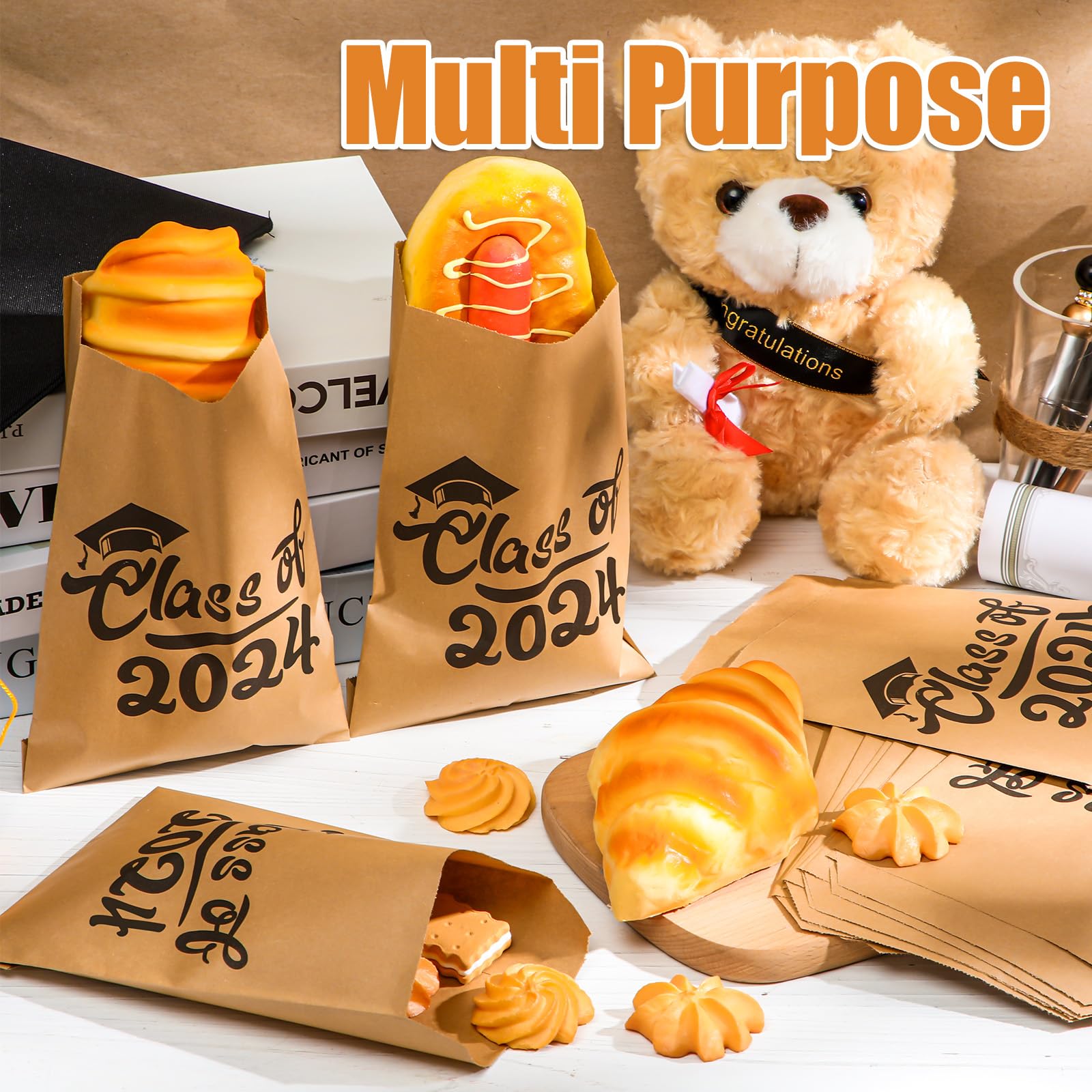 Snapklik.com : 100 Pcs Graduation Favor Bags Candy Bags Paper Cookie ...