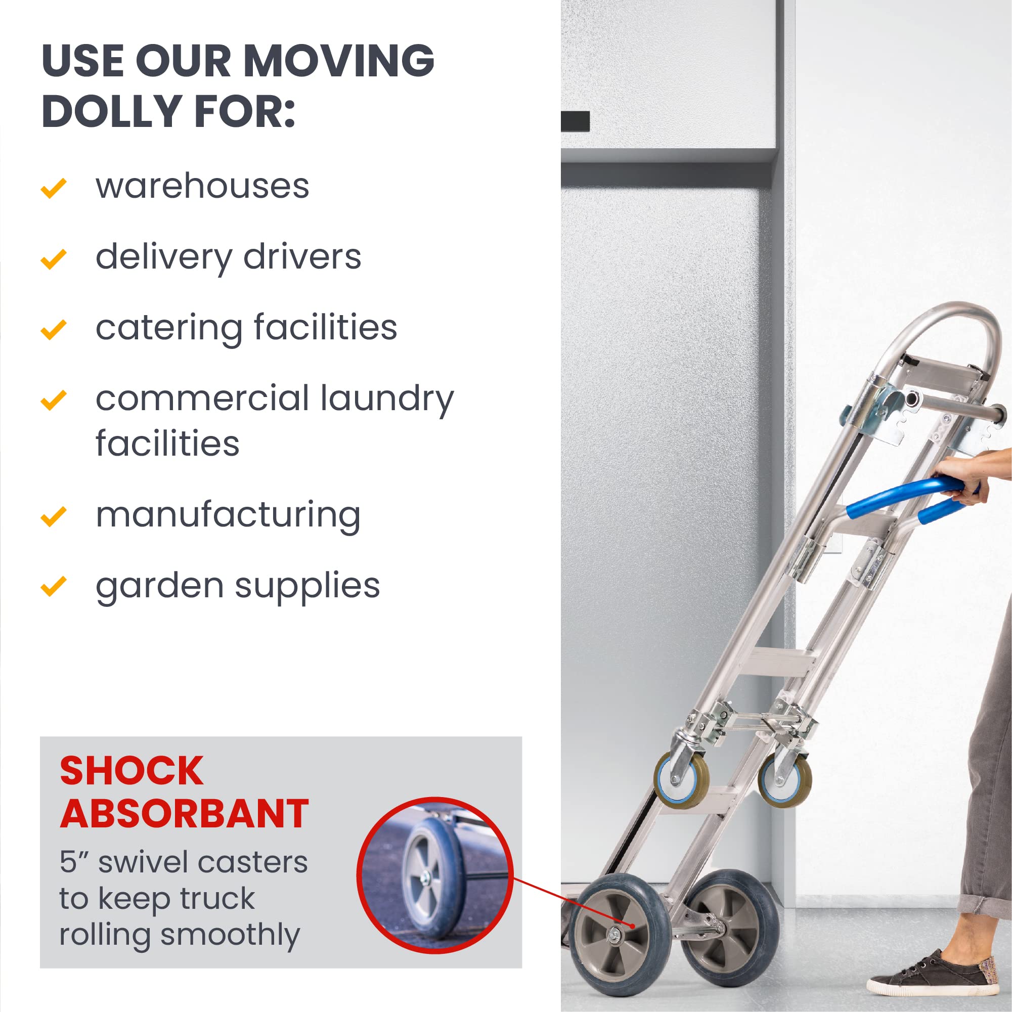 Fully Assembled Senior Convertible Hand Truck - Heavy Duty Loads 1,000 ...