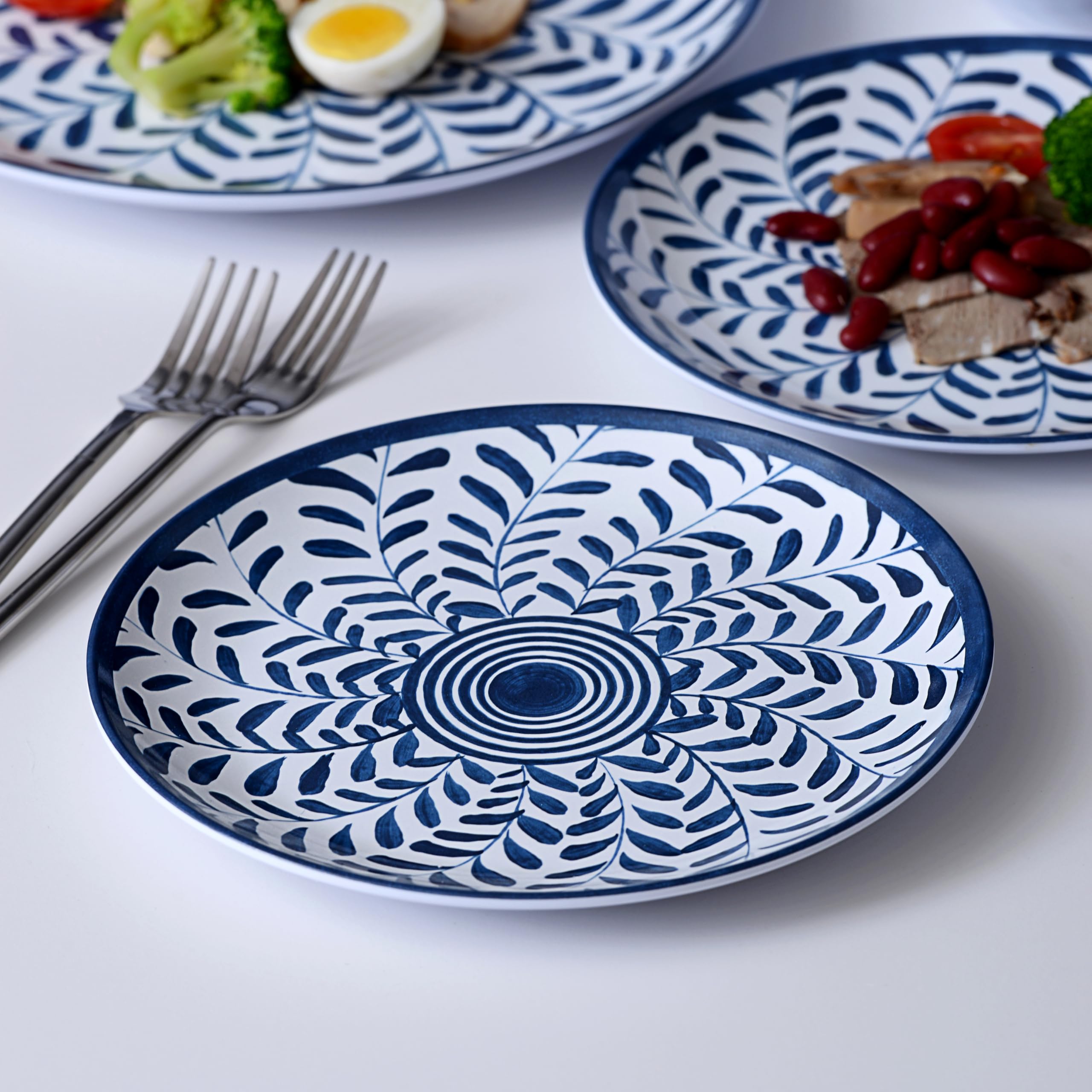 Melamine Dinnerware Sets of 12Pcs,Dish Set for 4,Unbreakable Outdoor ...