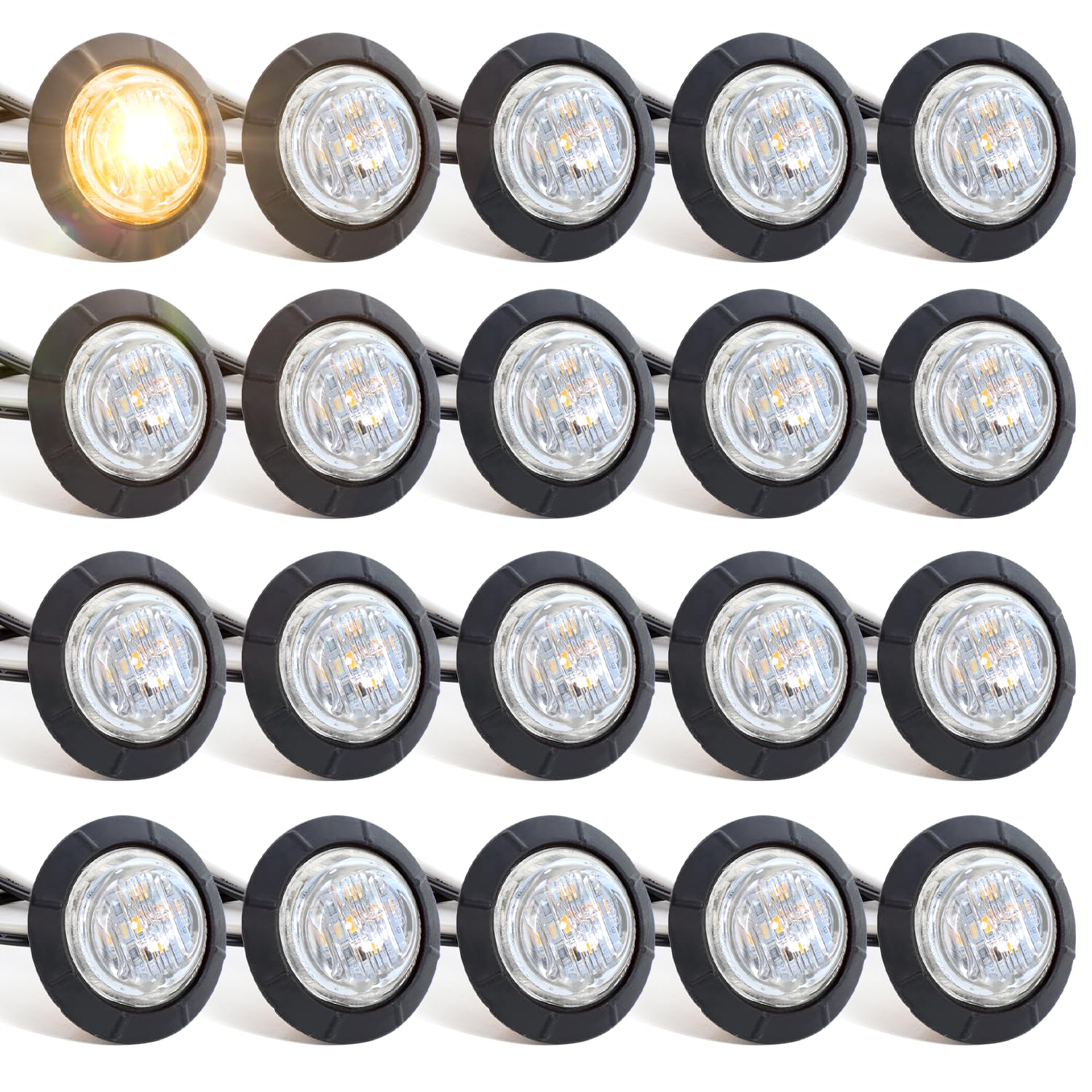 Amazon.com: MADCATZ 20 Pcs 1-1/4 inch Round Clear Lens Amber Bullet ...