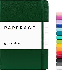 Amazon.com : PAPERAGE Graph Paper Notebook (Dark Green), 160 Pages ...