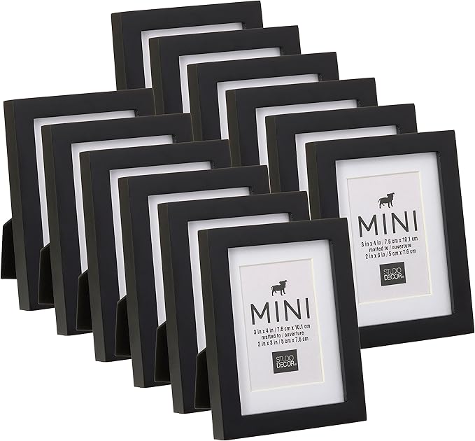 Amazon.com - 12 Pack: Black Mini Frame with Mat by Studio Décor®