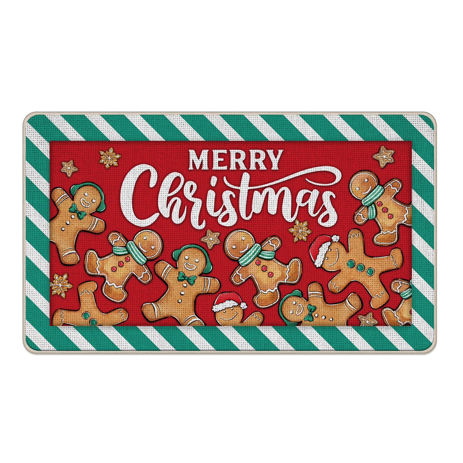 Amazon.com: Tailus Merry Christmas Gingerbread Man Decorative Front ...