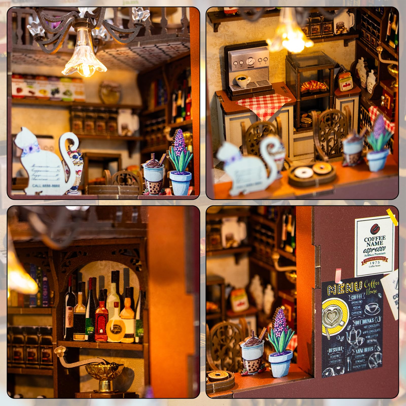 Magic Coffee Shop Kit - Magic Coffee Shop Book Nook With Music Box For ...