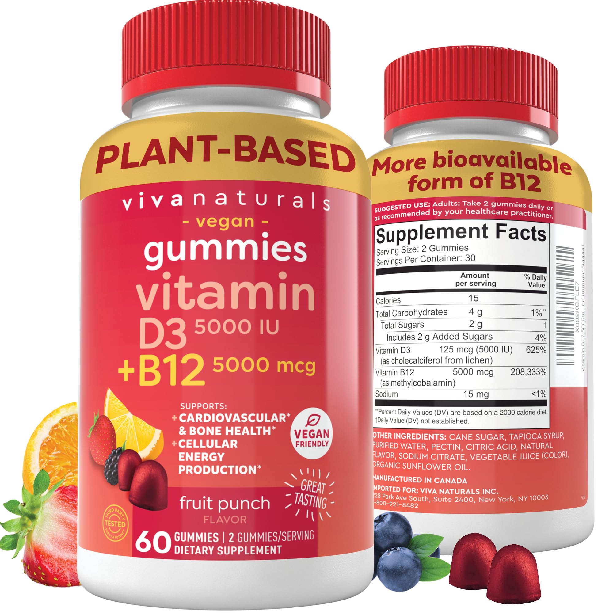 Snapklik.com : Viva Naturals Plant-Based B12 Gummies