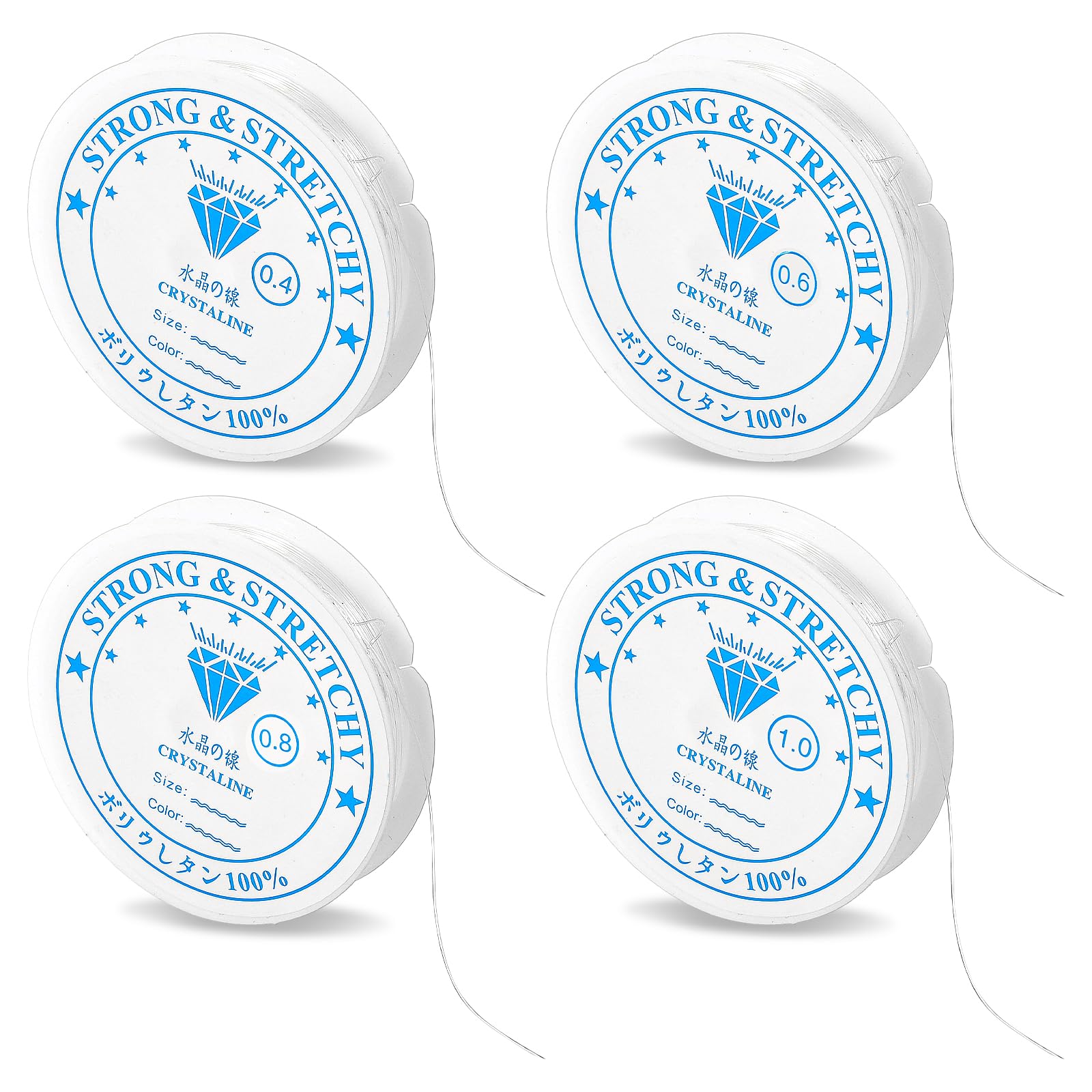 Amazon.com: JIYIN 4 Rolls Elastic Bead Thread, 4 Sizes Elastic ...