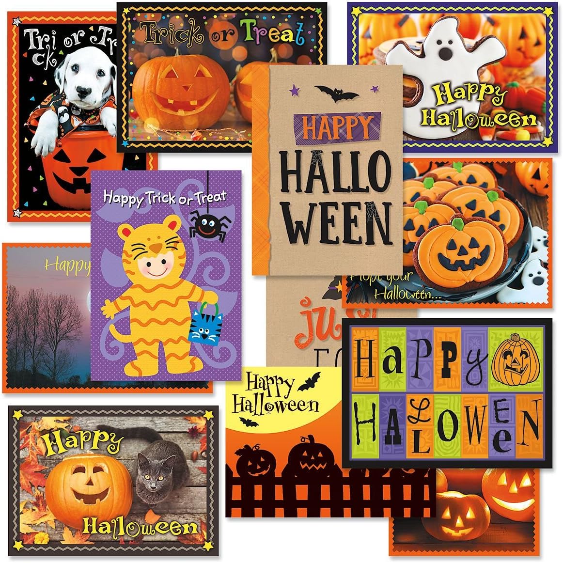 Amazon.com : Current Halloween Greeting Cards Set - Themed Holiday Card ...