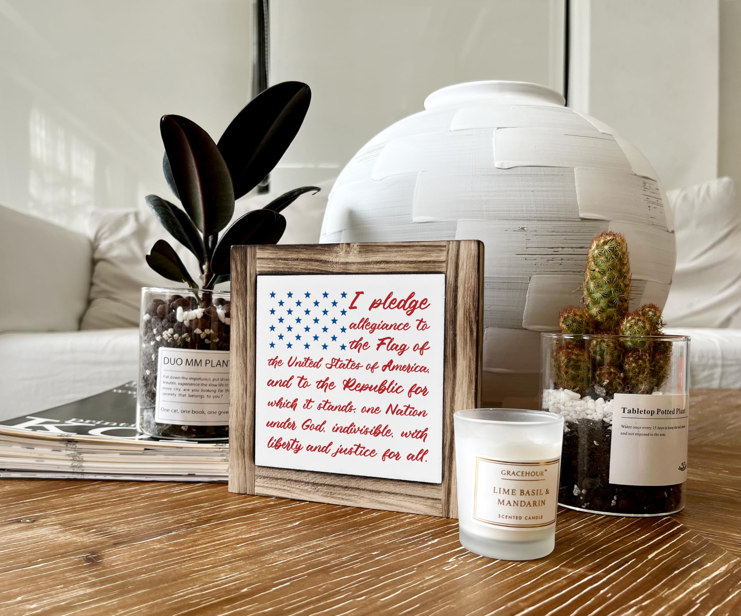 Snapklik.com : Patriotic Wood Plaque Sign, I Pledge Allegiance To The ...