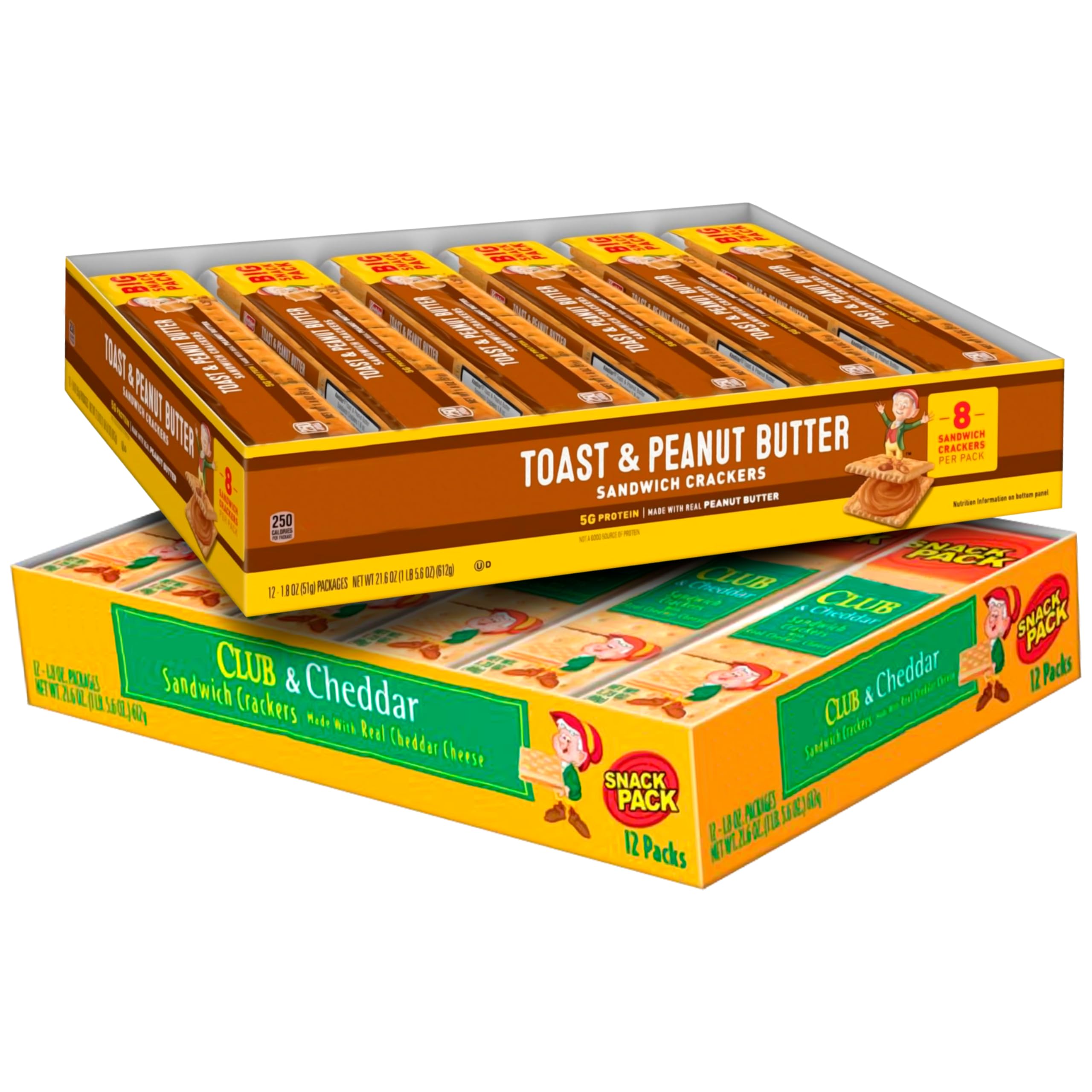 Amazon.com: Crackers Variety Pack, Toast & Peanut Butter and Club ...