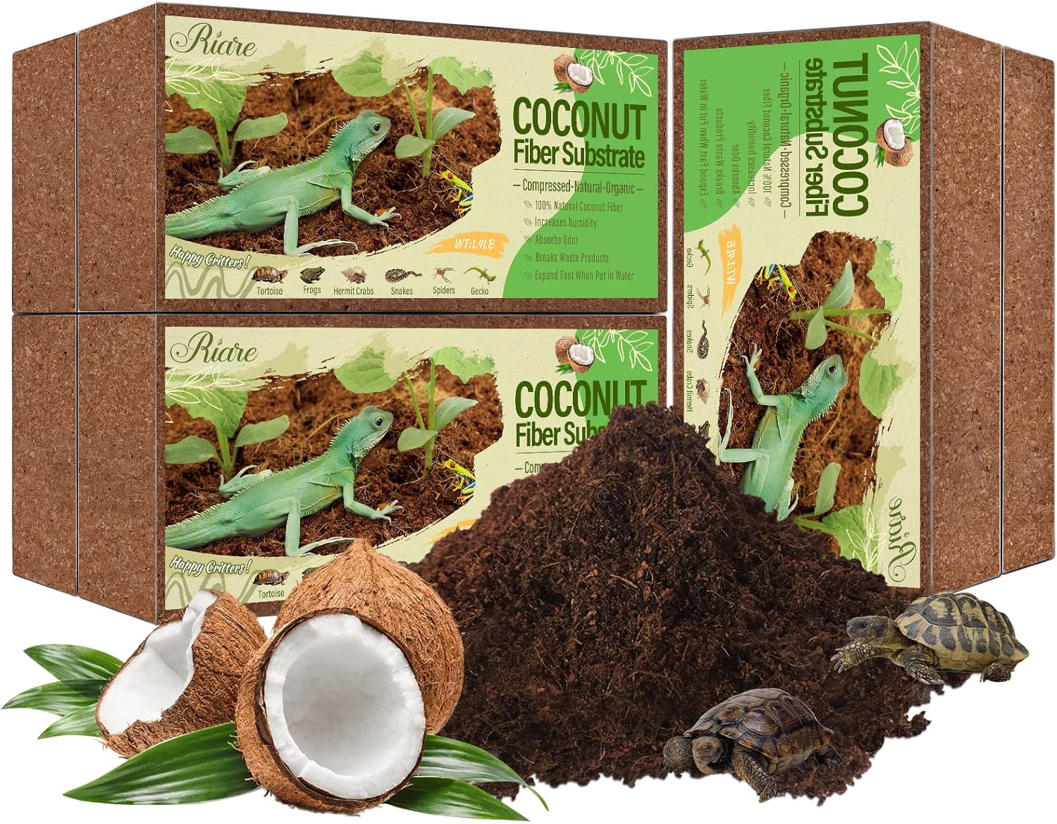 Amazon.com : Riare 6 Pack Natural Coconut Fiber Substrate for Reptile ...